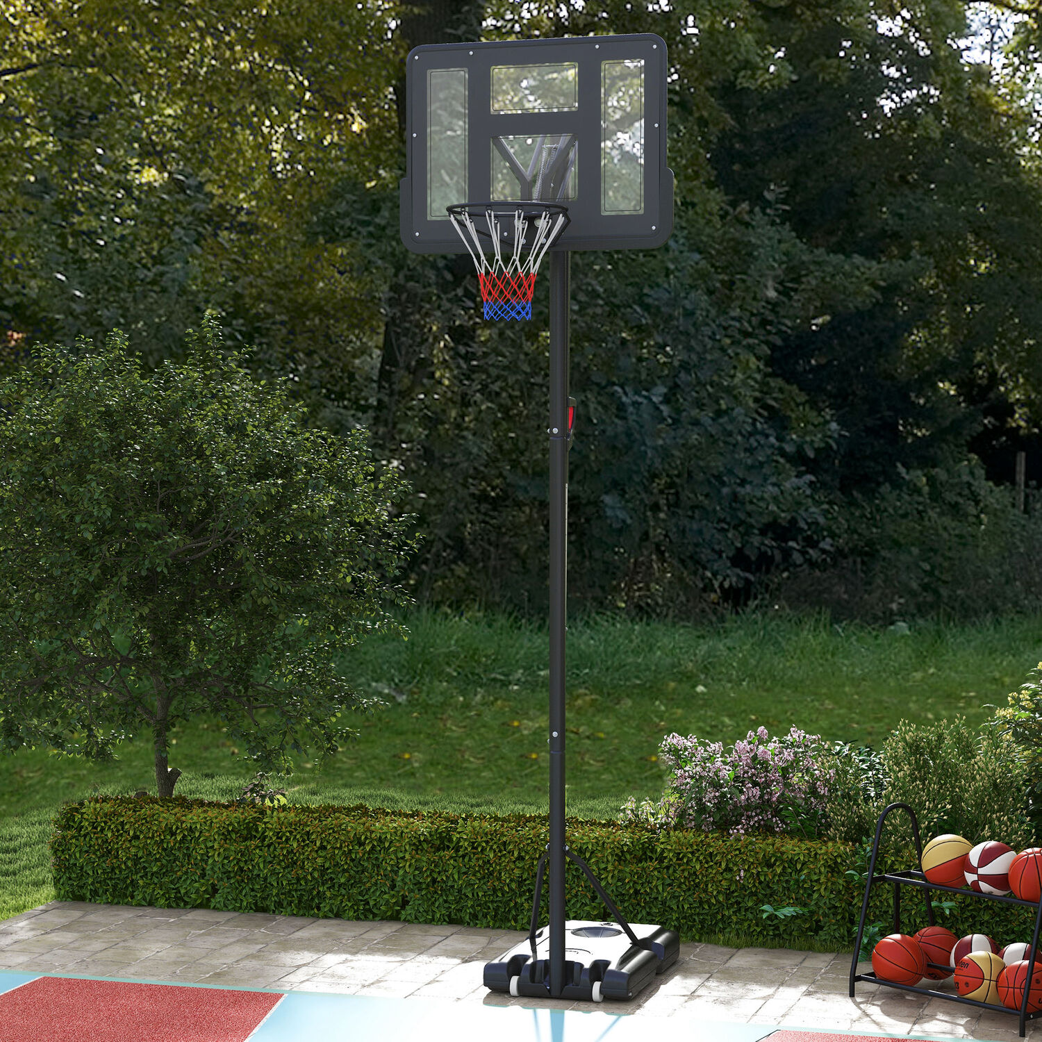 2.35-3.05M Basketball Hoop and Stand, Portable with Wheels