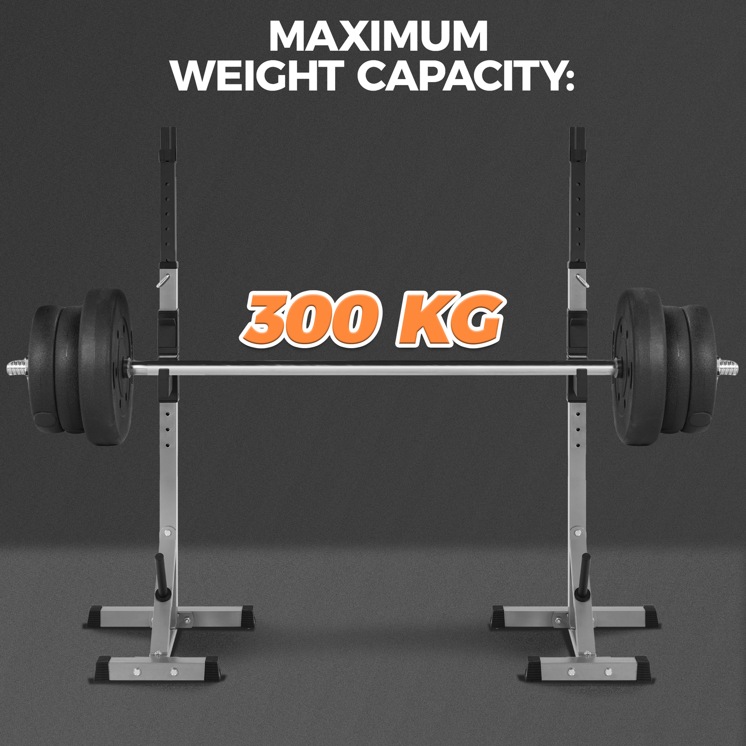 Adjustable Barbell Rack with Safety Spotters