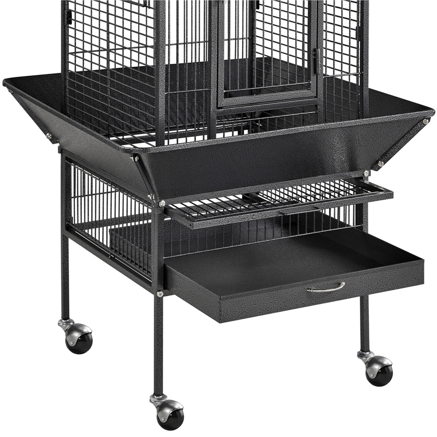 Rolling Metal Bird Cage with Playtop