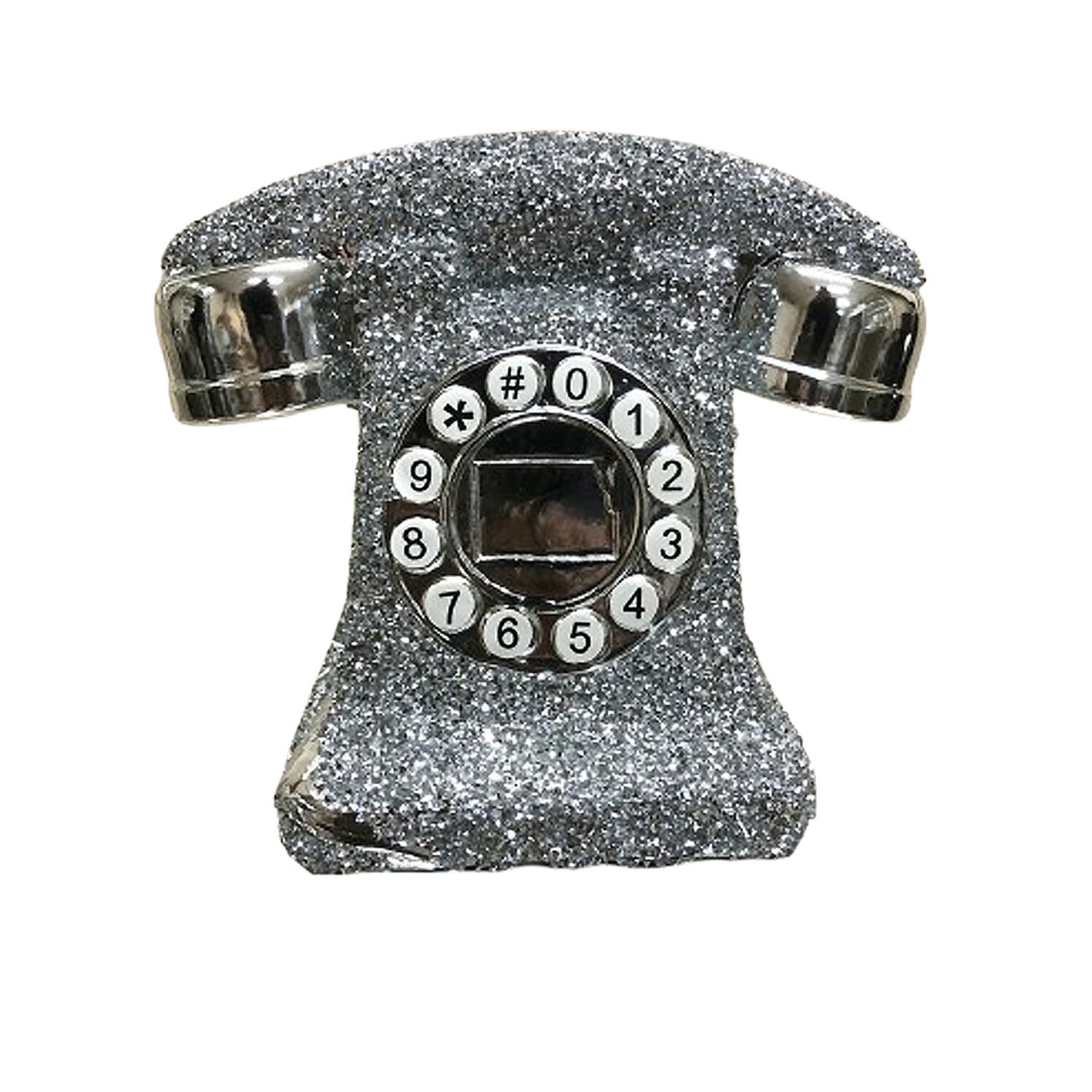 Crushed Diamond Telephone Crystal Shelf Ornament