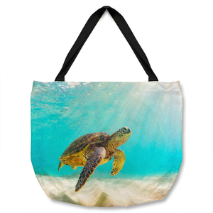 photo of Sea turtle in the Galapagos island Designer Tote bag