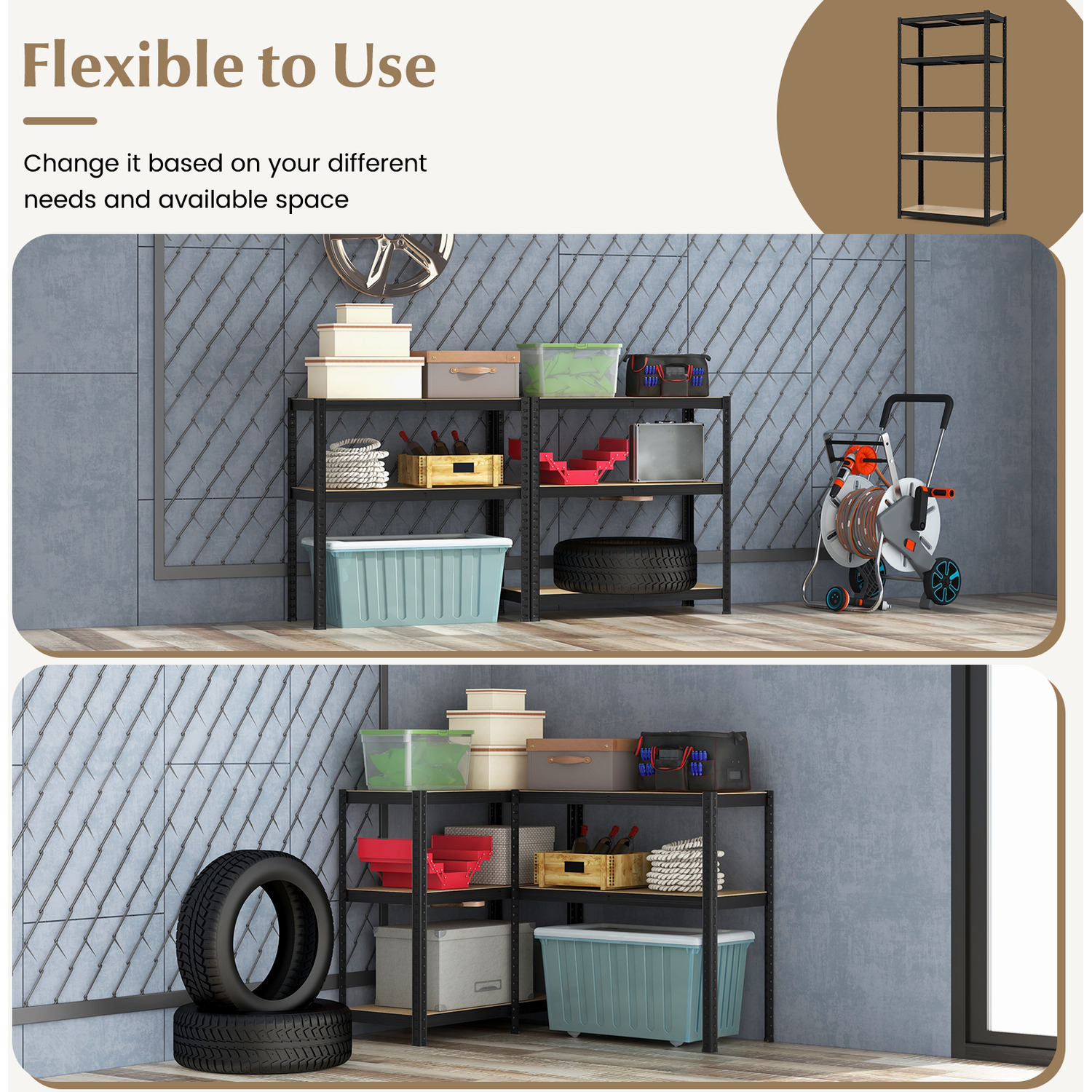 5-Tier Garage Storage Utility Shelves