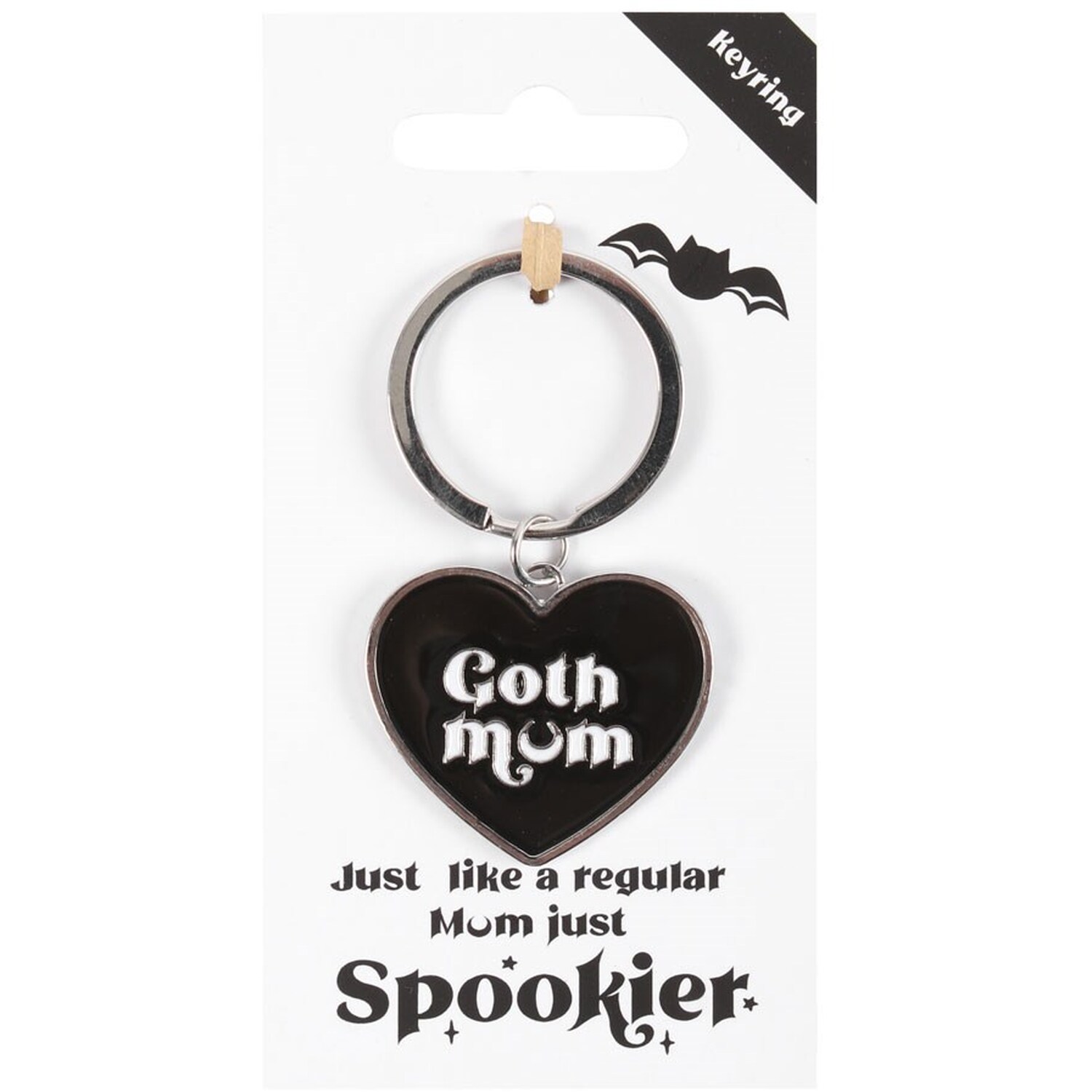 Goth Mum Heart Keyring