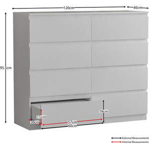 Denver 8 Drawer Chest