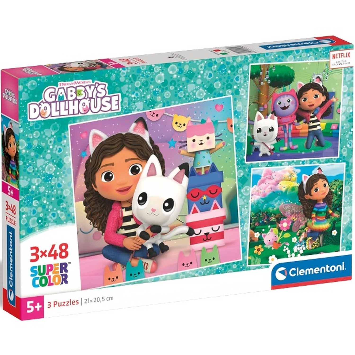 Gabbys Doll House Puzzle 3 x 48 Piece Puzzles 5 Years Plus