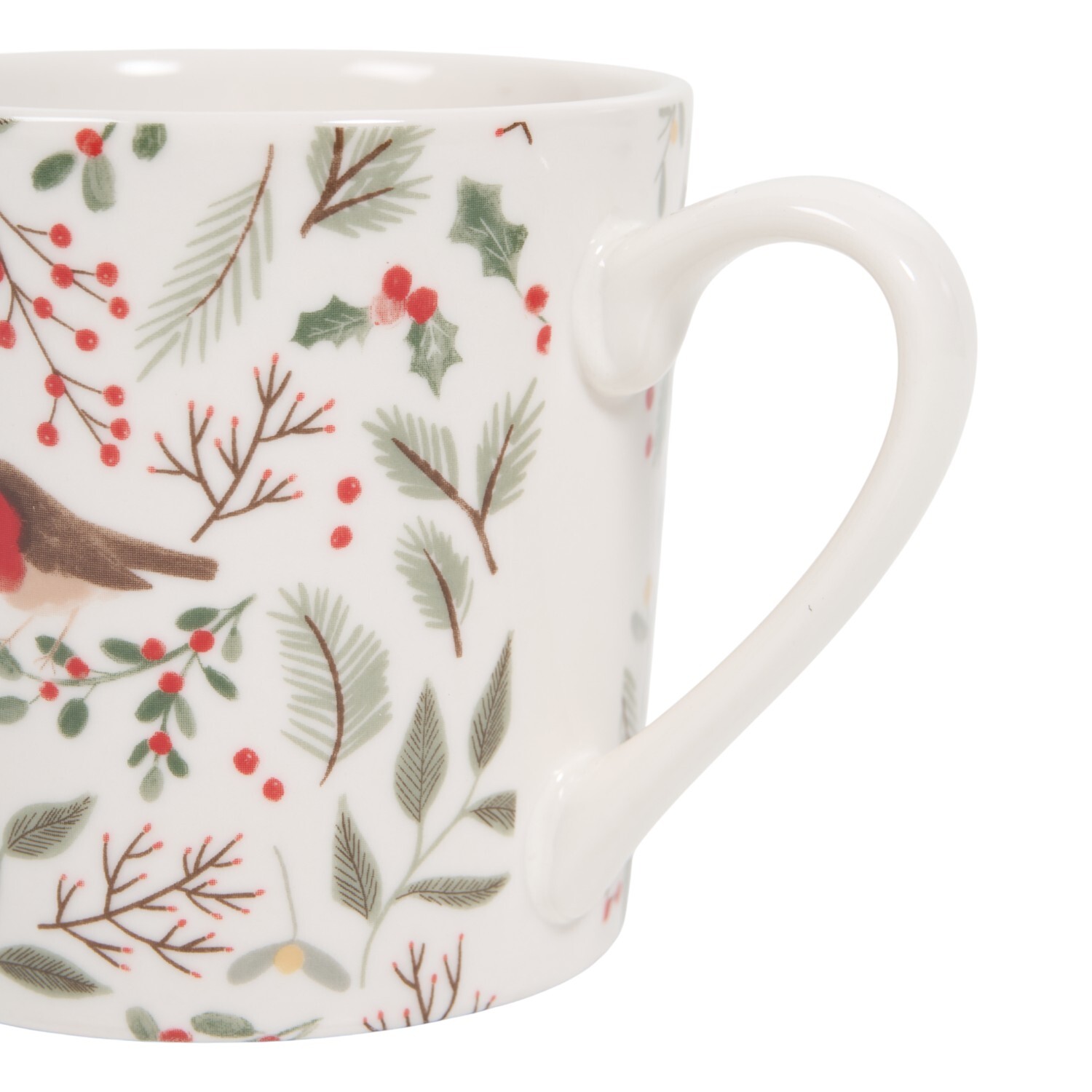 Pack of 4 Merry Robin Mugs