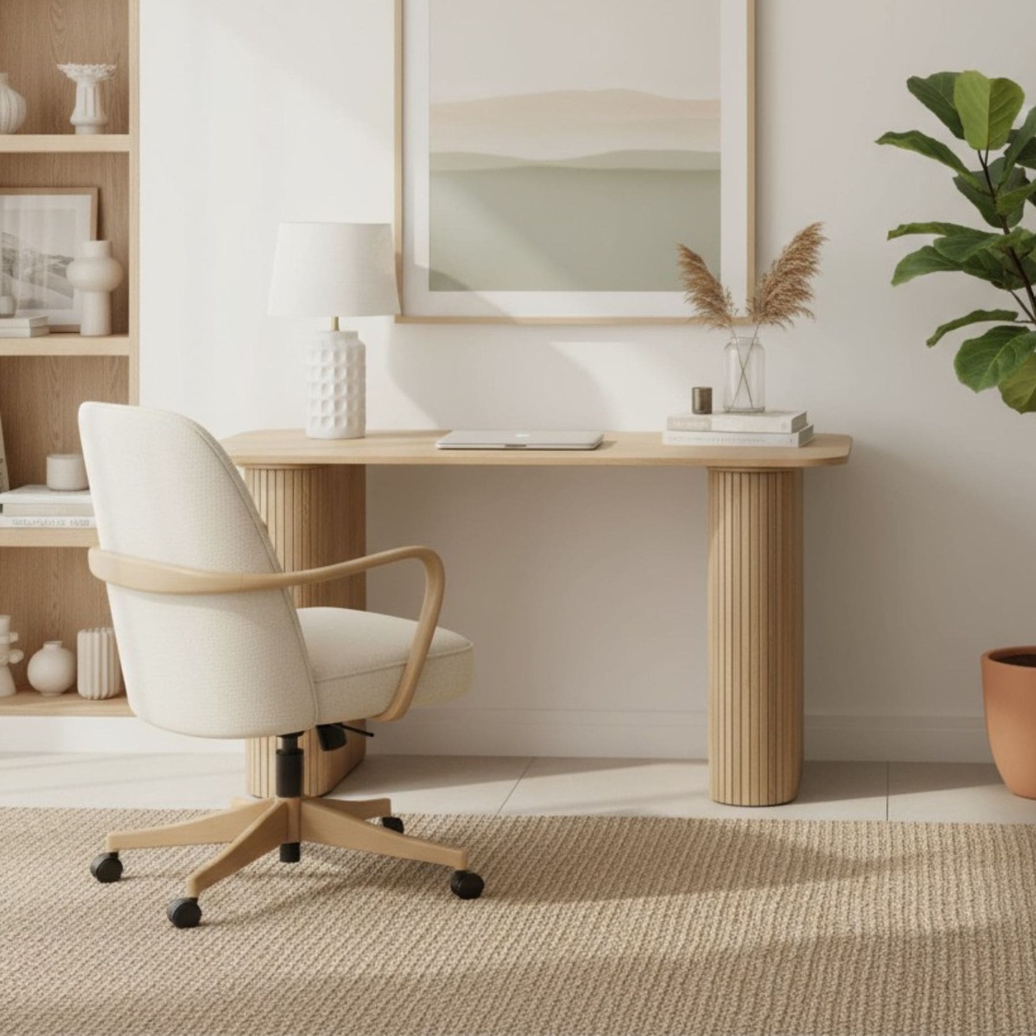 Monroe Oak Effect Modern Style Home Office Writing Desk