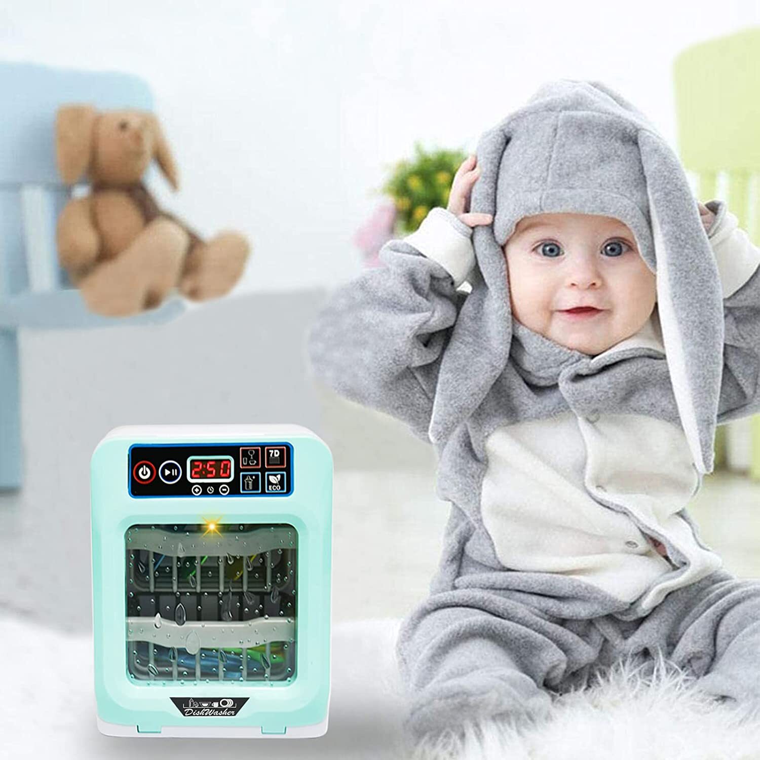 First dishwasher with LCD Screen kitchen play set