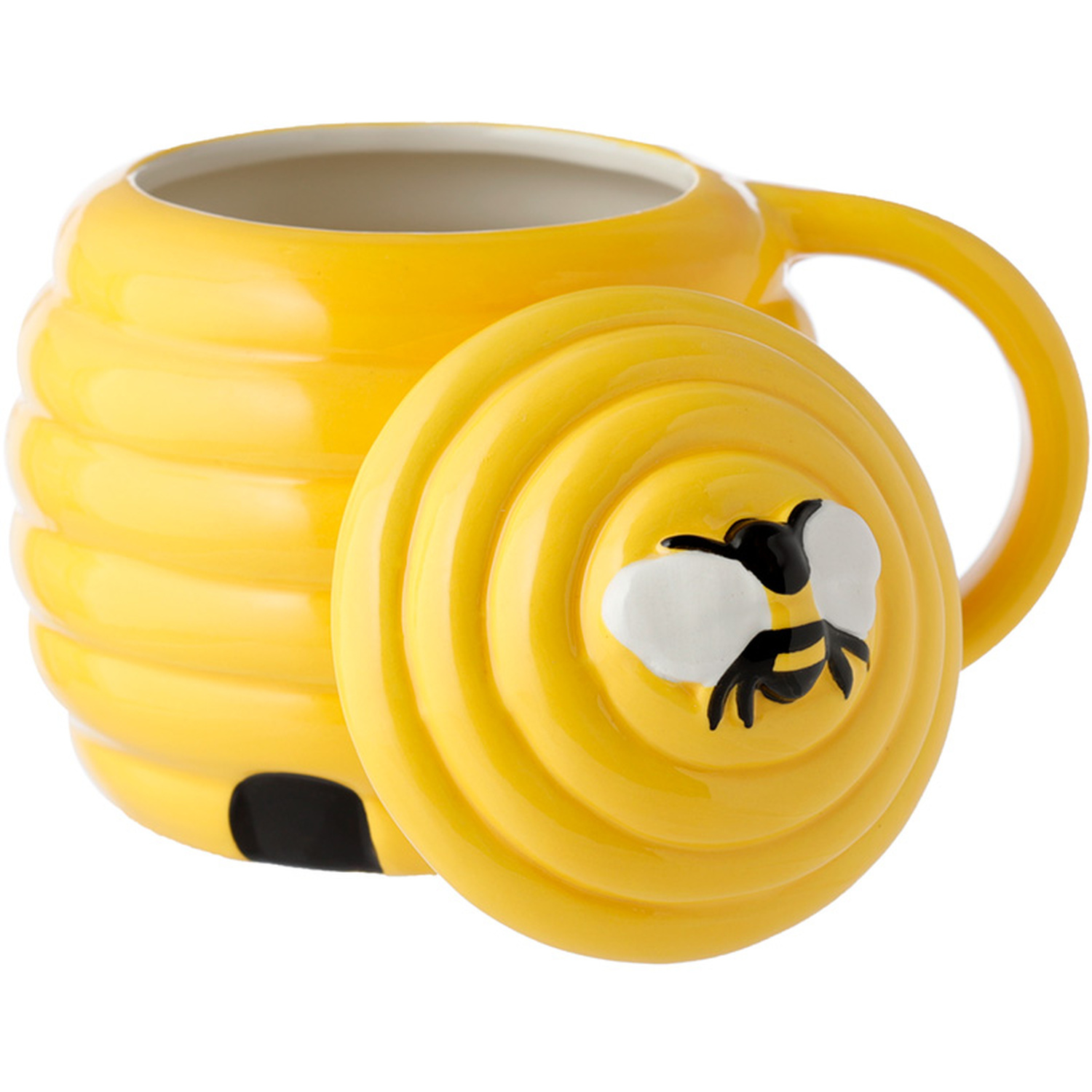 Novelty Ceramic Shaped Mug with Lid - Beehive