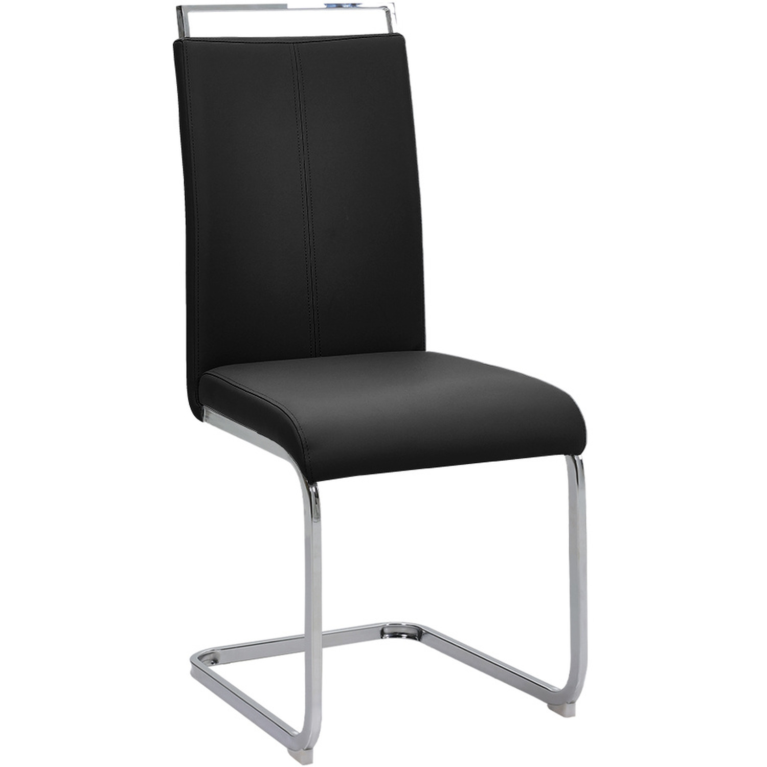 Set of 2 PU Metal High Dining Chairs