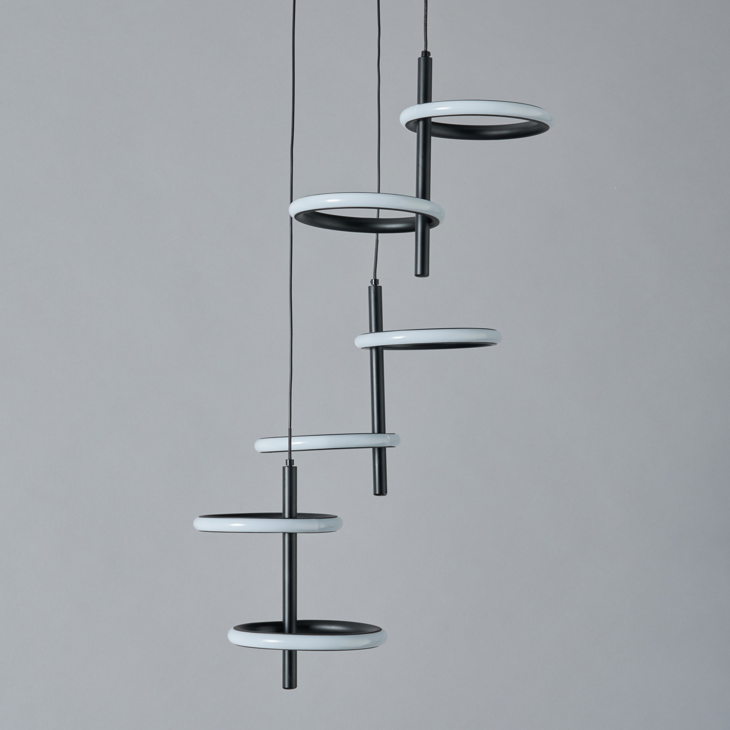Geo 6 Light LED Ring Cluster Pendant
