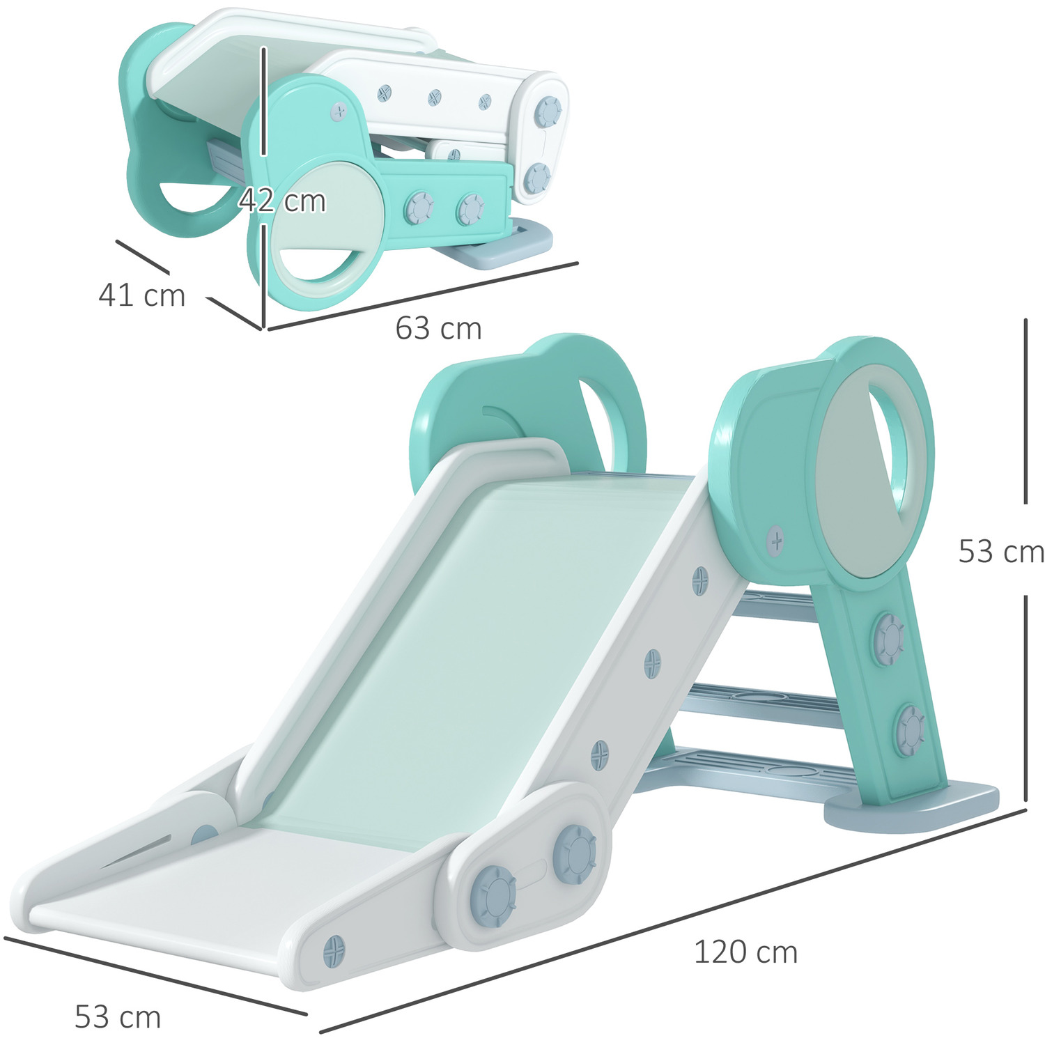 Foldable Kids Slide, Freestanding Baby Slide, for Ages 1.5-3 Years