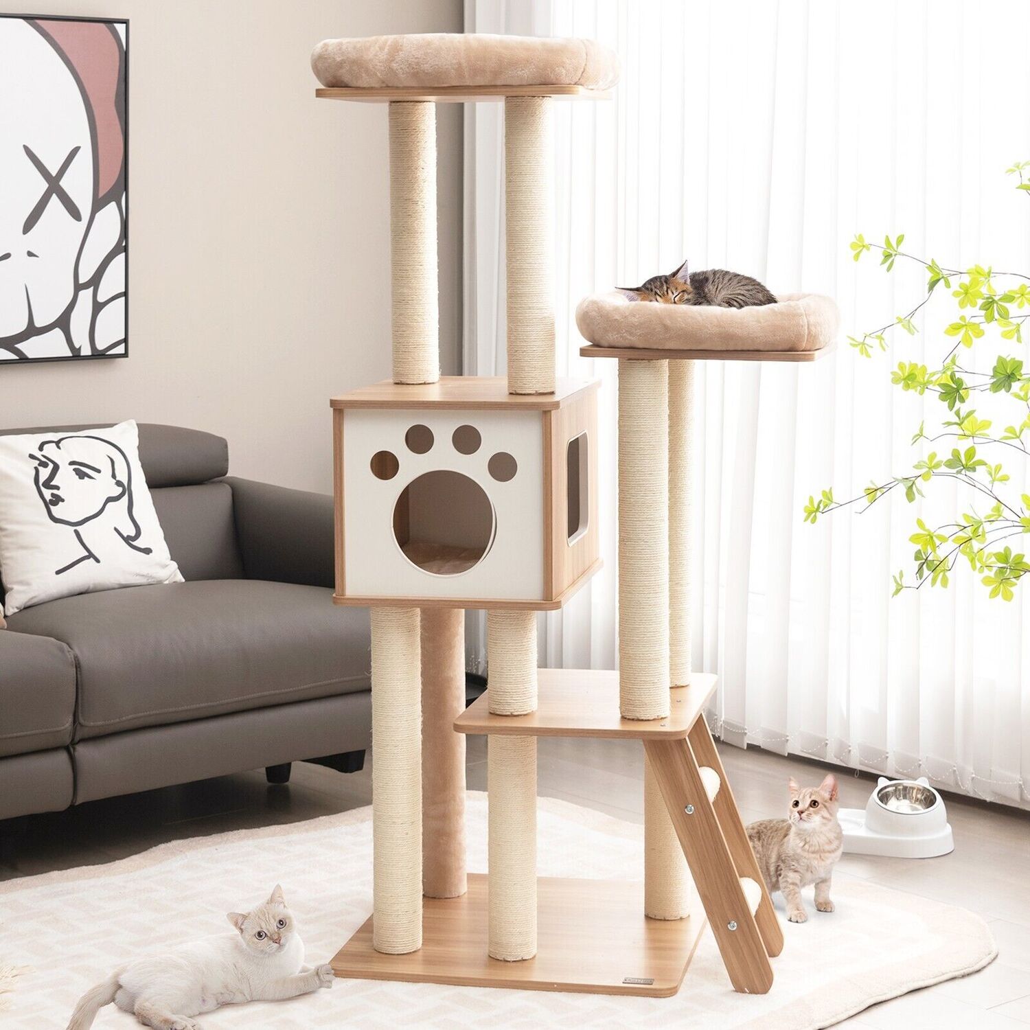 Multi-Level Cats Climbing Tower