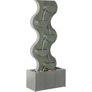 Primrose Monsanto 5 Tiered Cascading Zinc Water Feature Grey 122cm