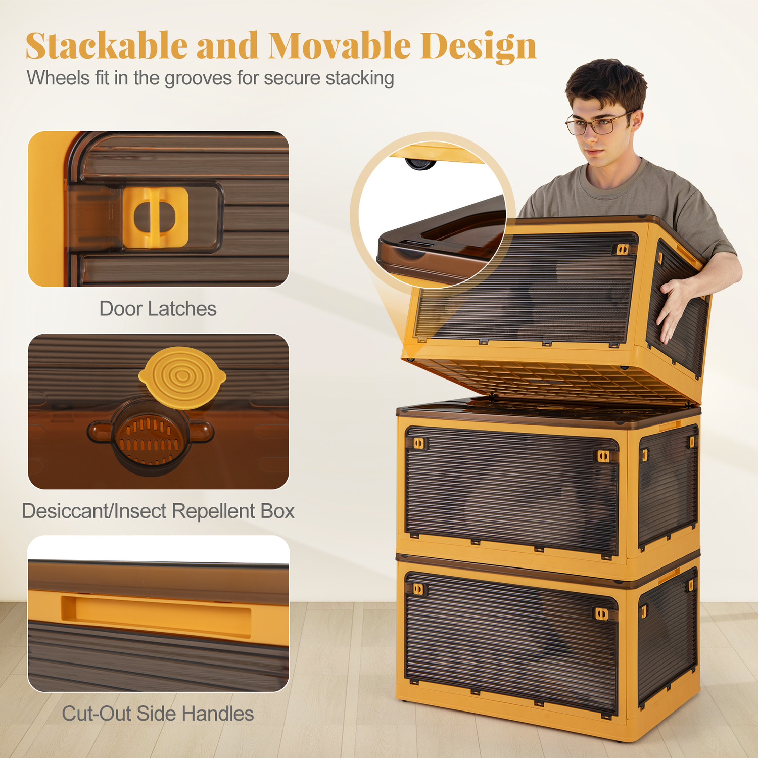 3-Tier Large Collapsible Storage Bins