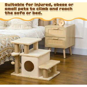 4-Step Cat Stairs for Bed, Cat House for Sofa