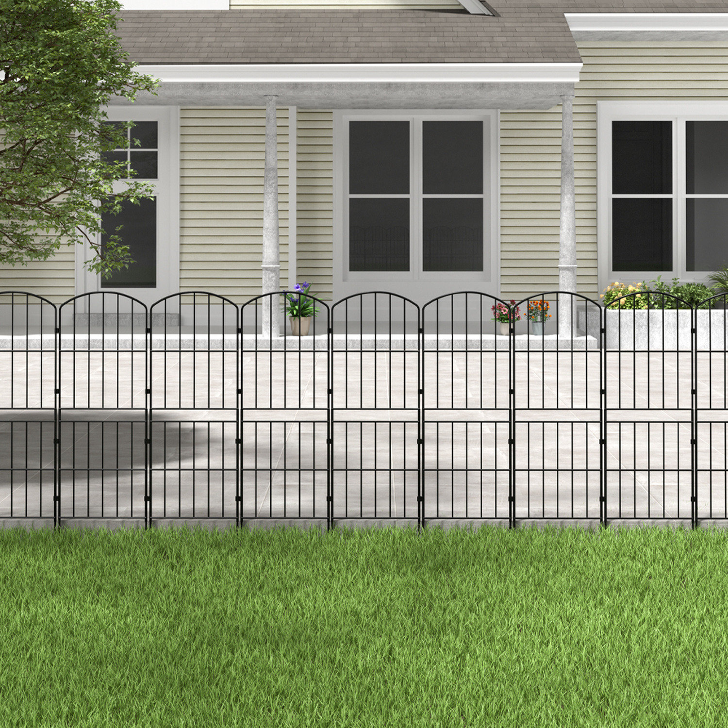 10 Panels Metal Garden Borders Fence Yard Edging Decor