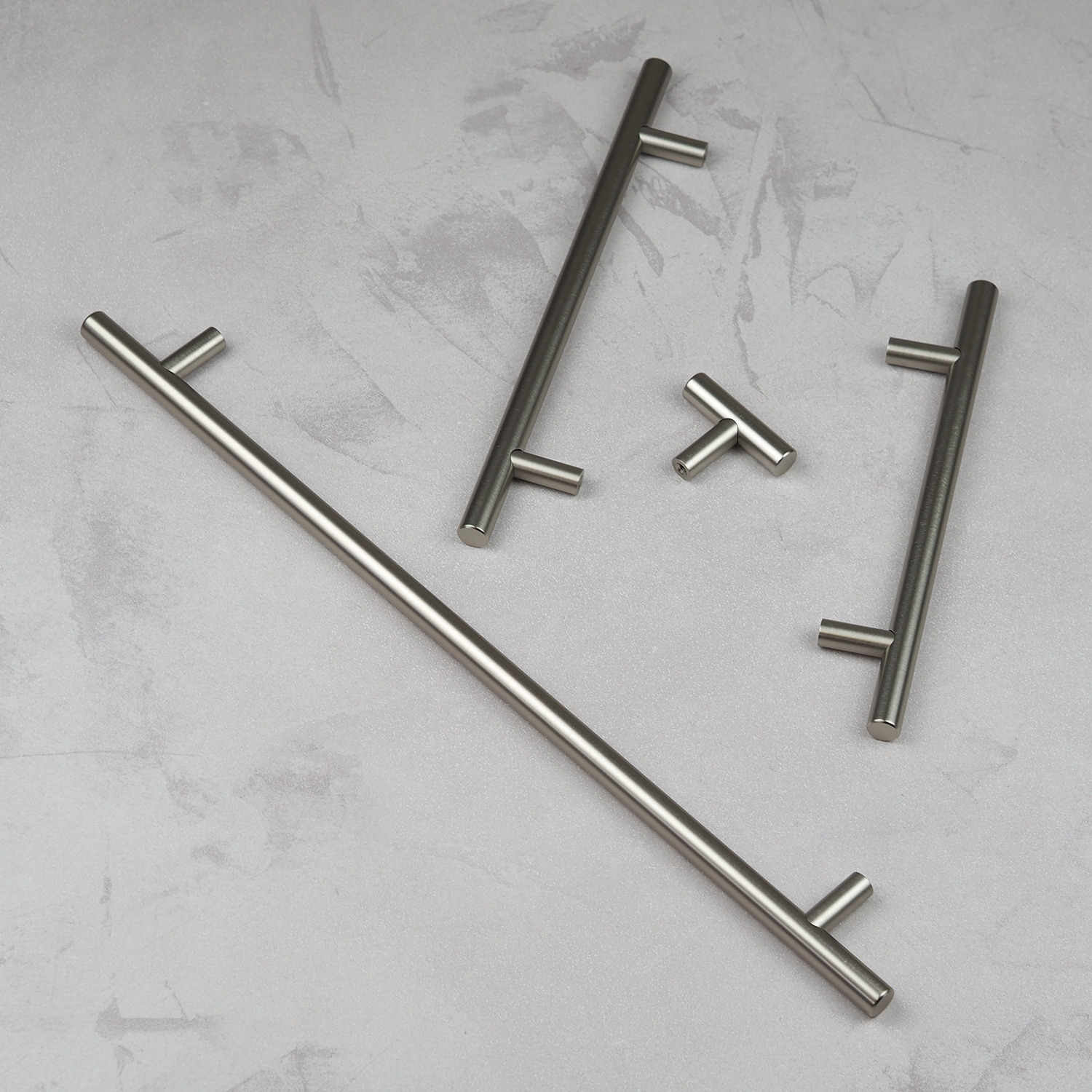 Brushed Nickel T-Bar Cupboard Handles Kitchen Cabinet