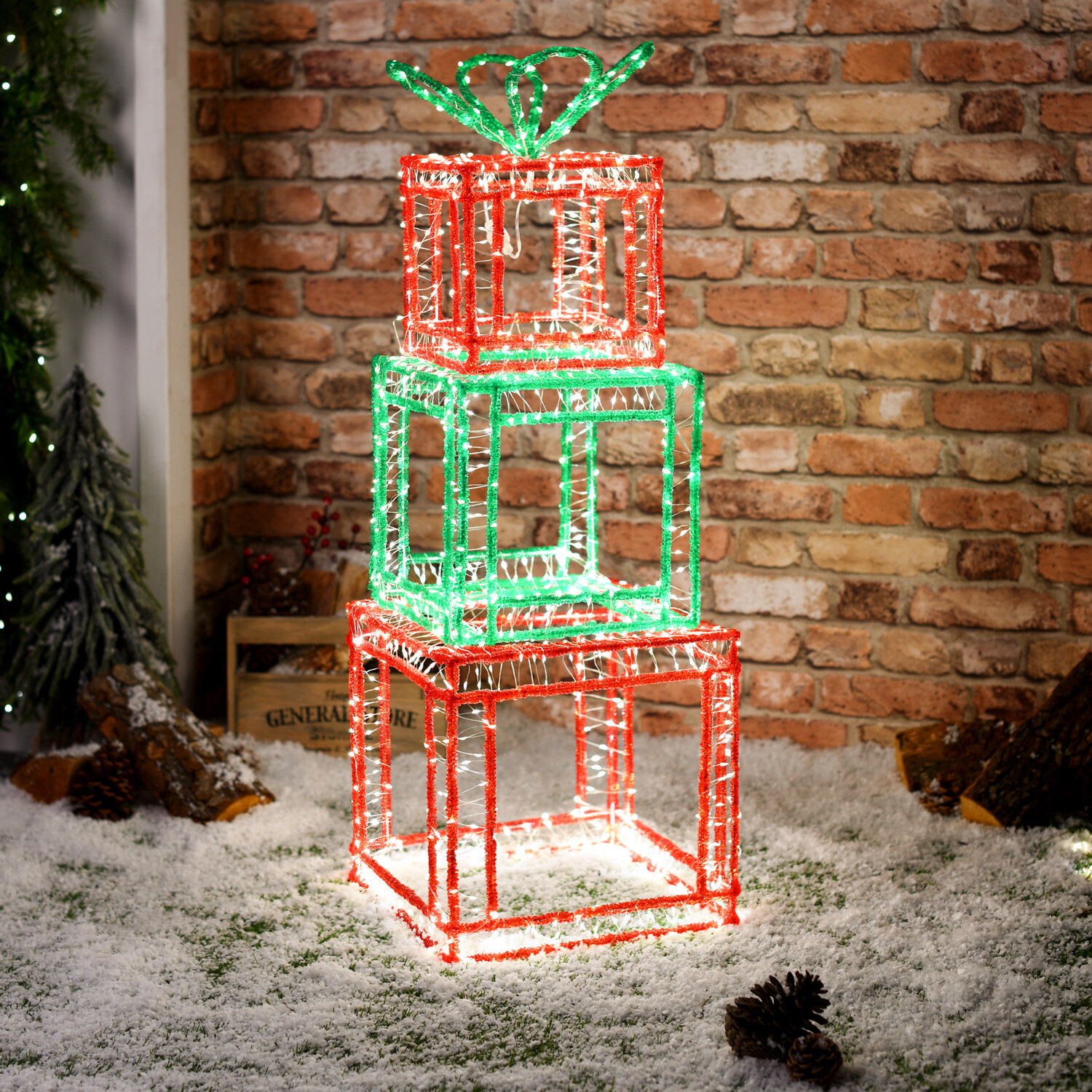 Acrylic Festive Present Stack