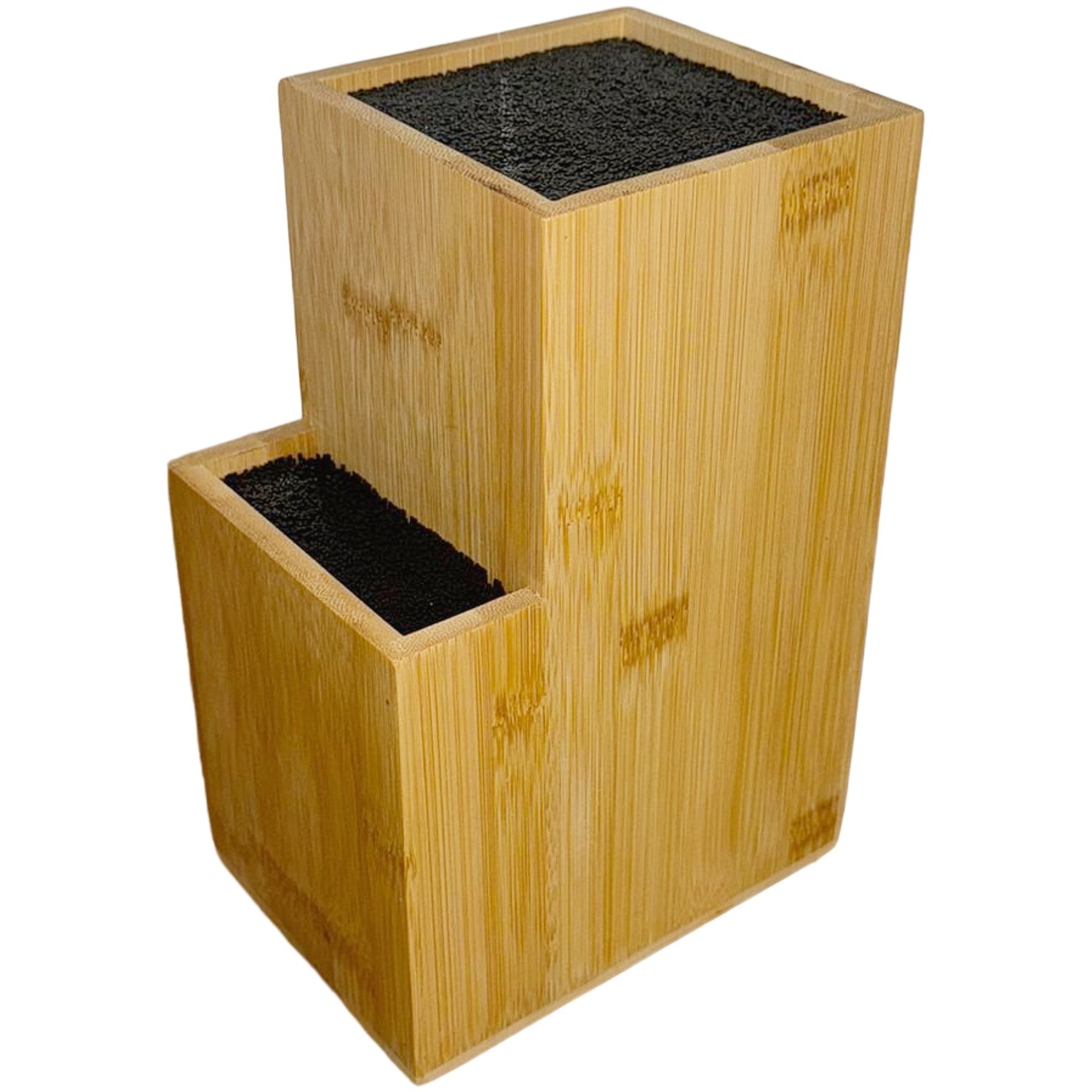 Universal 2-Tier Bamboo Knife Block