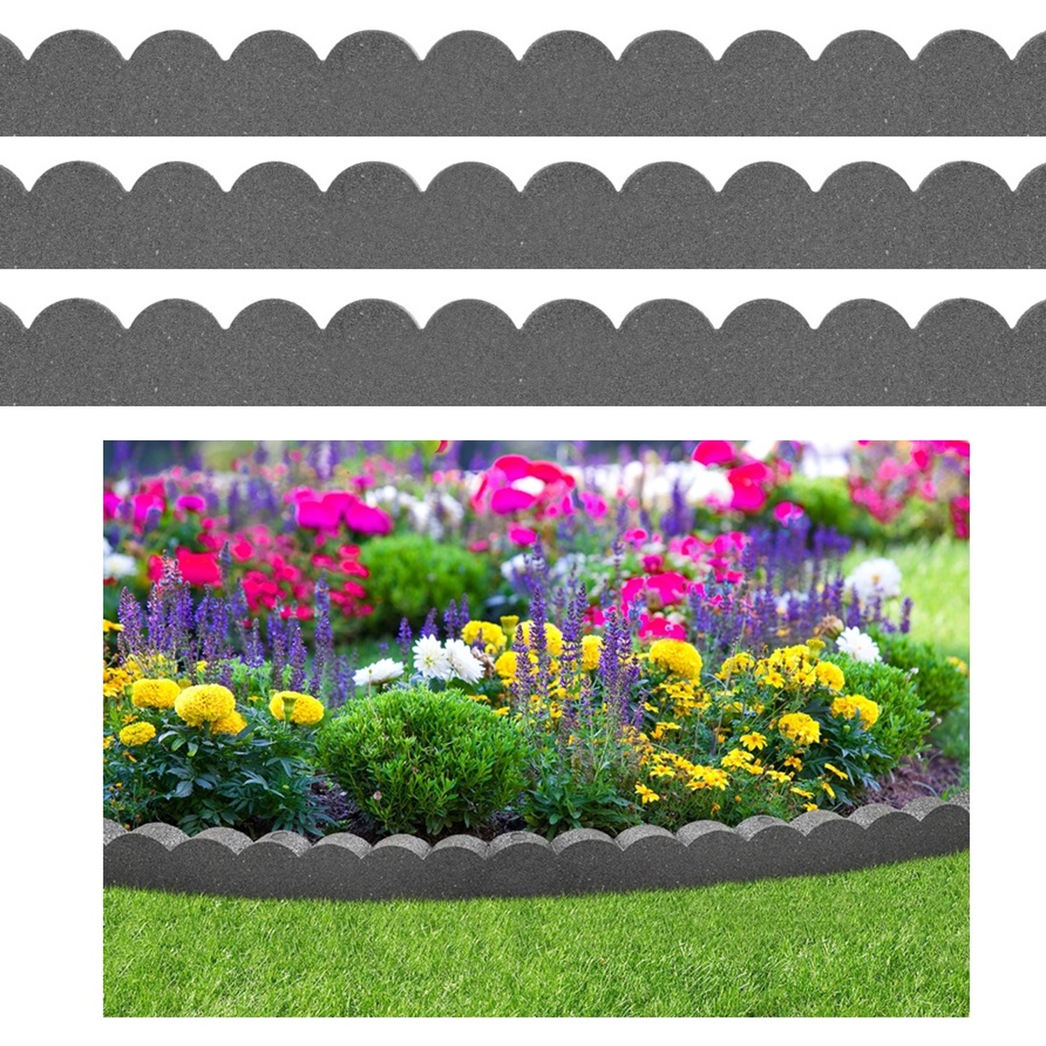 Grey Scallop Rubber Edging