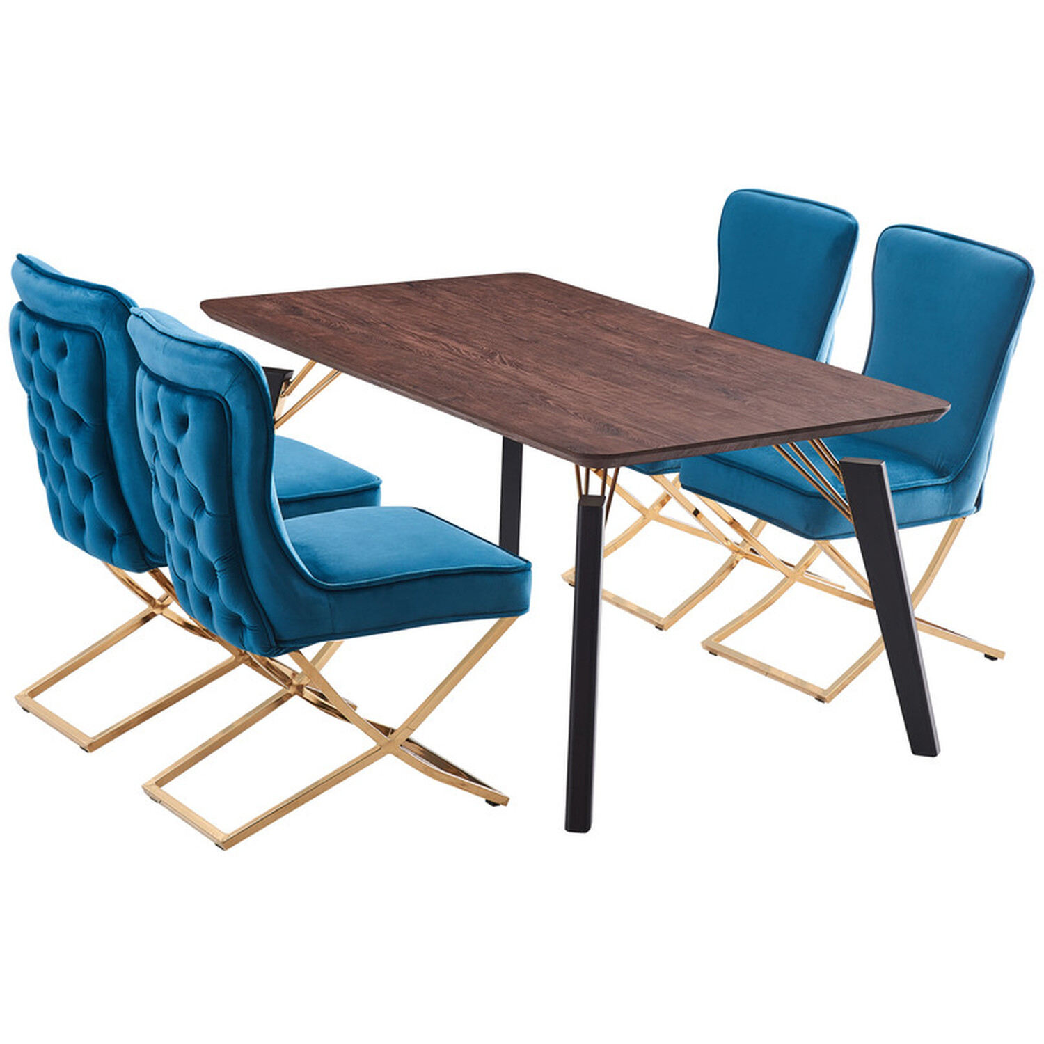Trafalgar Cosmo LUX Dining Set Includes a Table and Chairs Set of 4