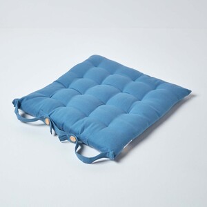 Solid Cotton Seat Pad with Button Straps