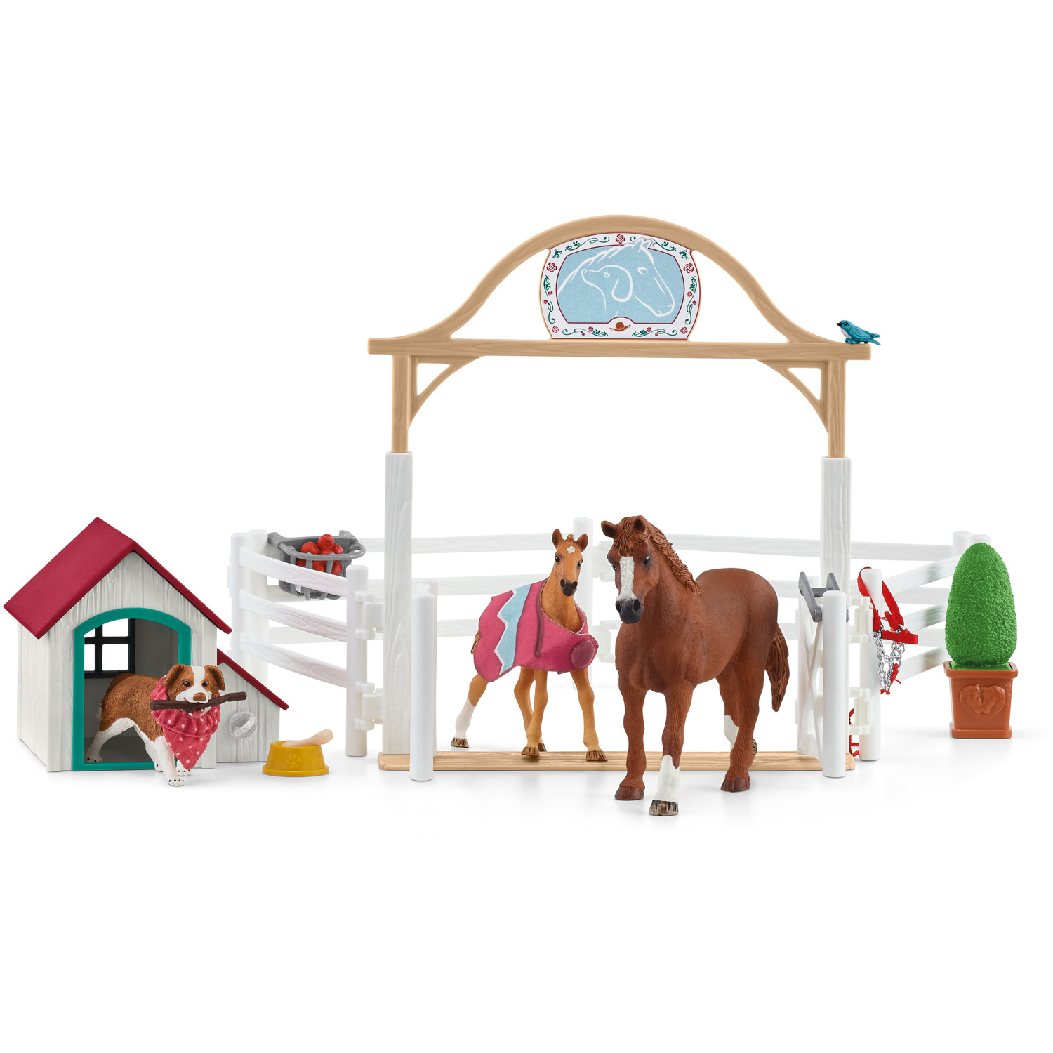 SCHLEICH Horse Club Hannah's Guest Horses with Ruby the Dog - 42458