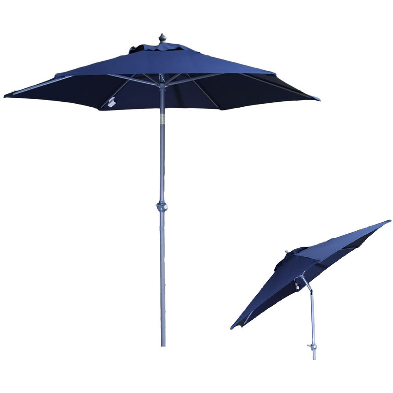 2m Lightweight Aluminium Garden Parasol with Crank Tilt Mechanism