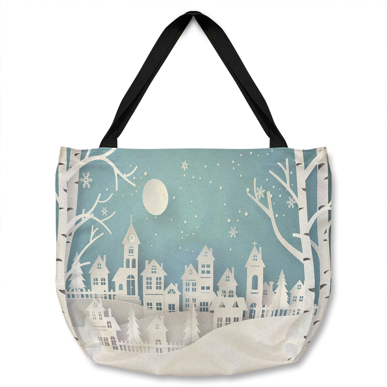 Winter Snow Urban Countryside Dining Tote bag