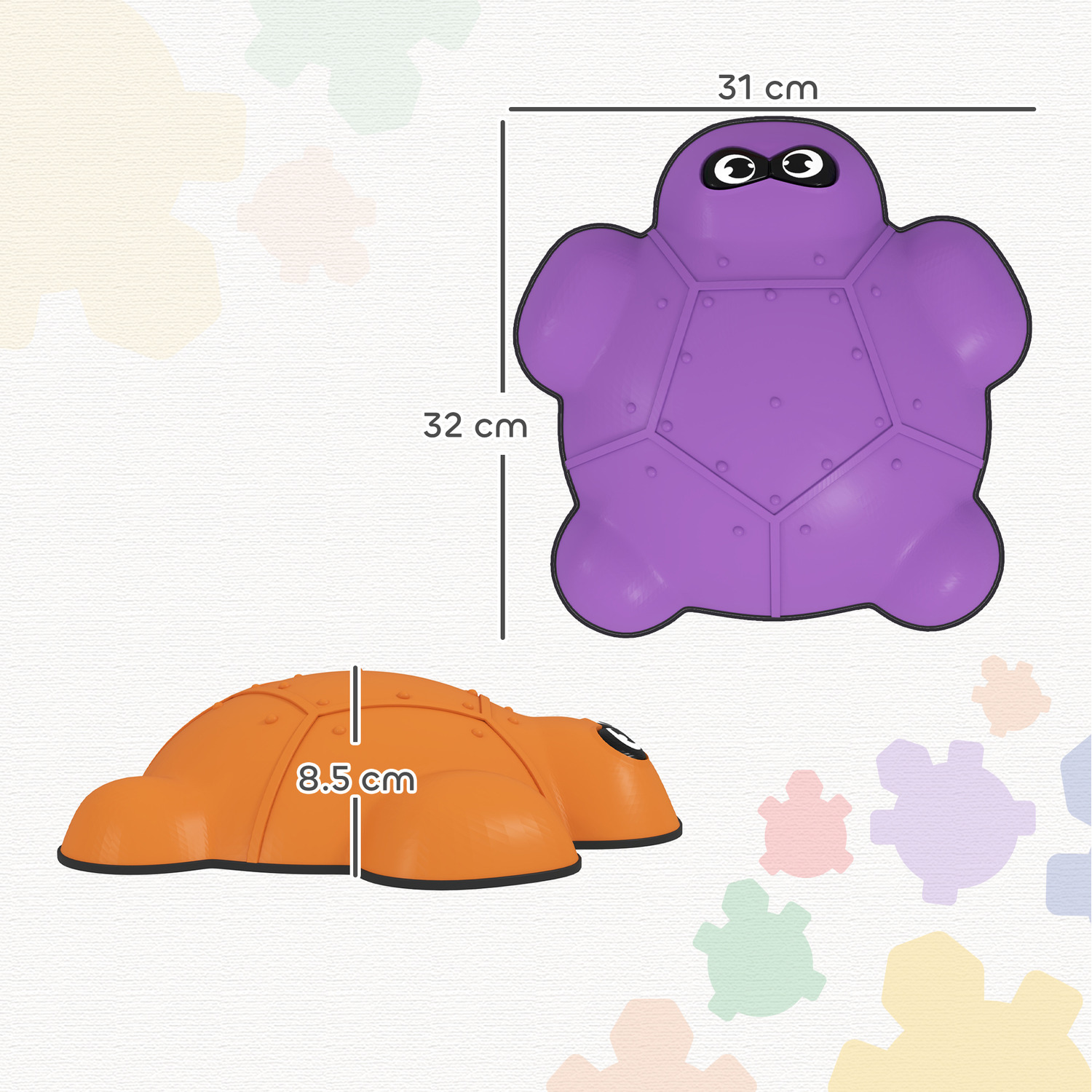AIYAPLAY Kids Turtle-Shaped Stackable River Stones
