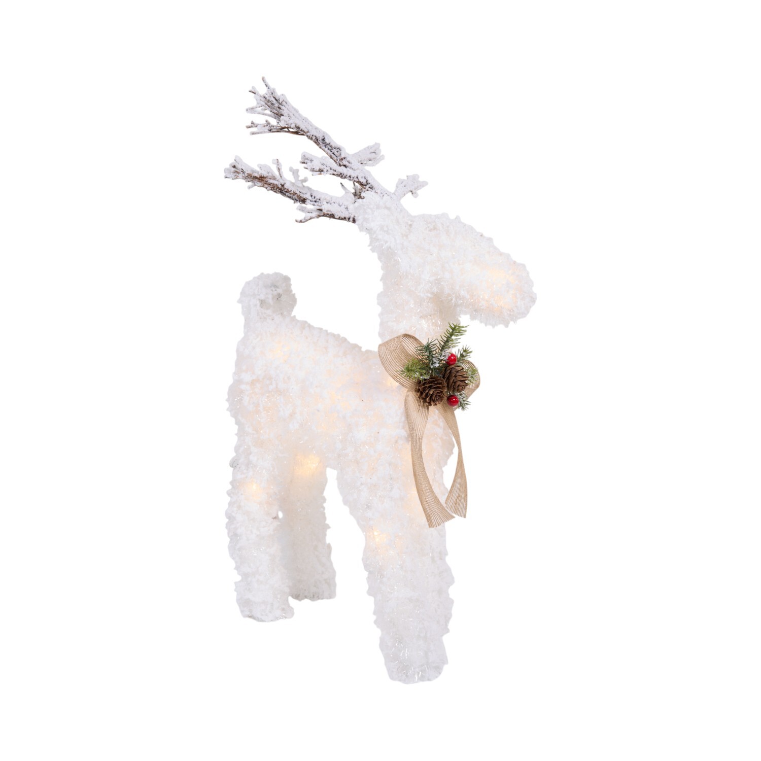LED Scandi Tinsel Reindeer Standing Decoration