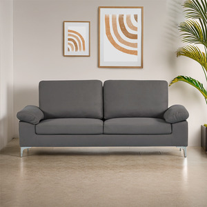 Modern Chrome Feet Sofa Set Fabric