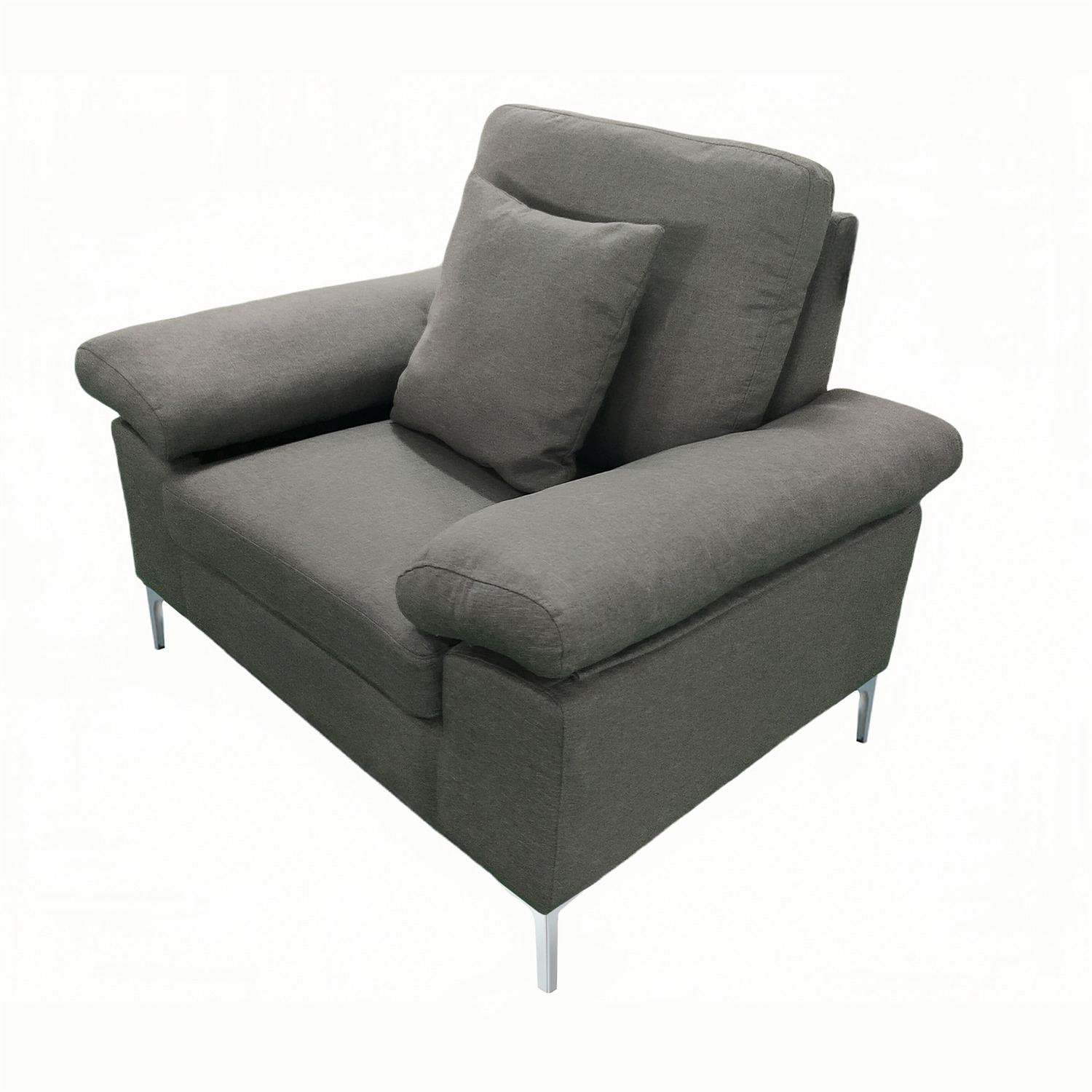 Modern Chrome Feet Sofa Set Fabric