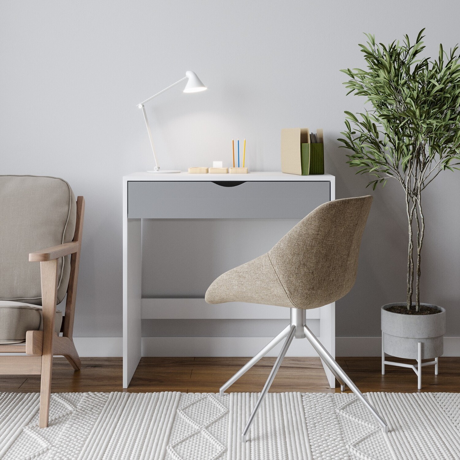 1 Drawer Wooden Dressing Table Computer Desk