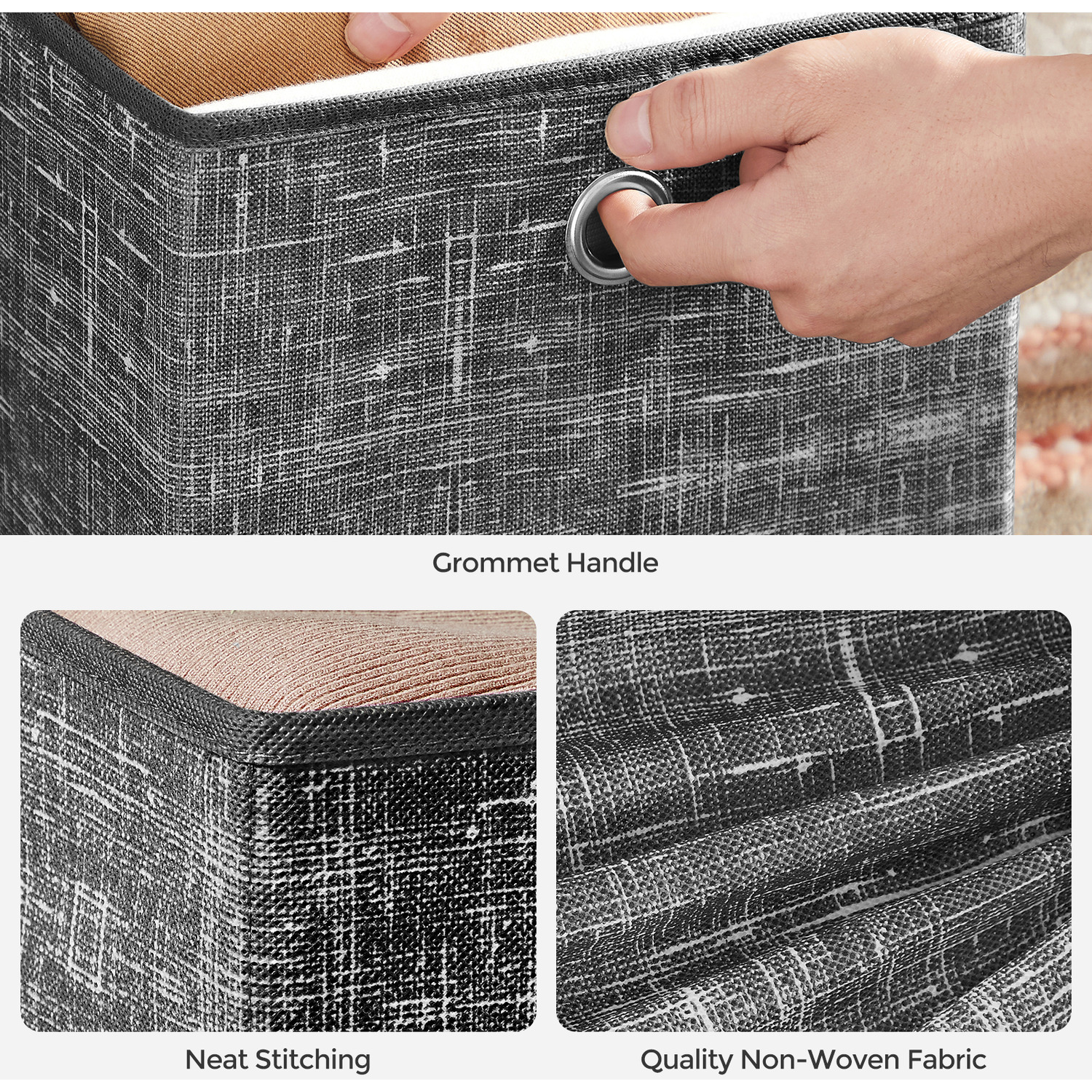 SONGMICS Set of 6 Non-Woven Fabric Storage Boxes
