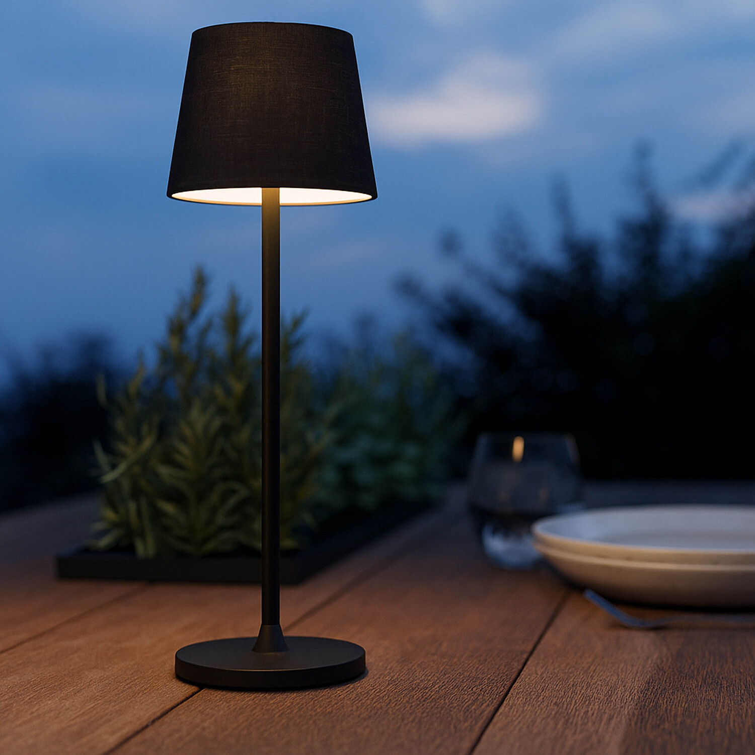 EGLO Leonero Portable Touch Dimmer LED Tuneable Table Lamp, Black