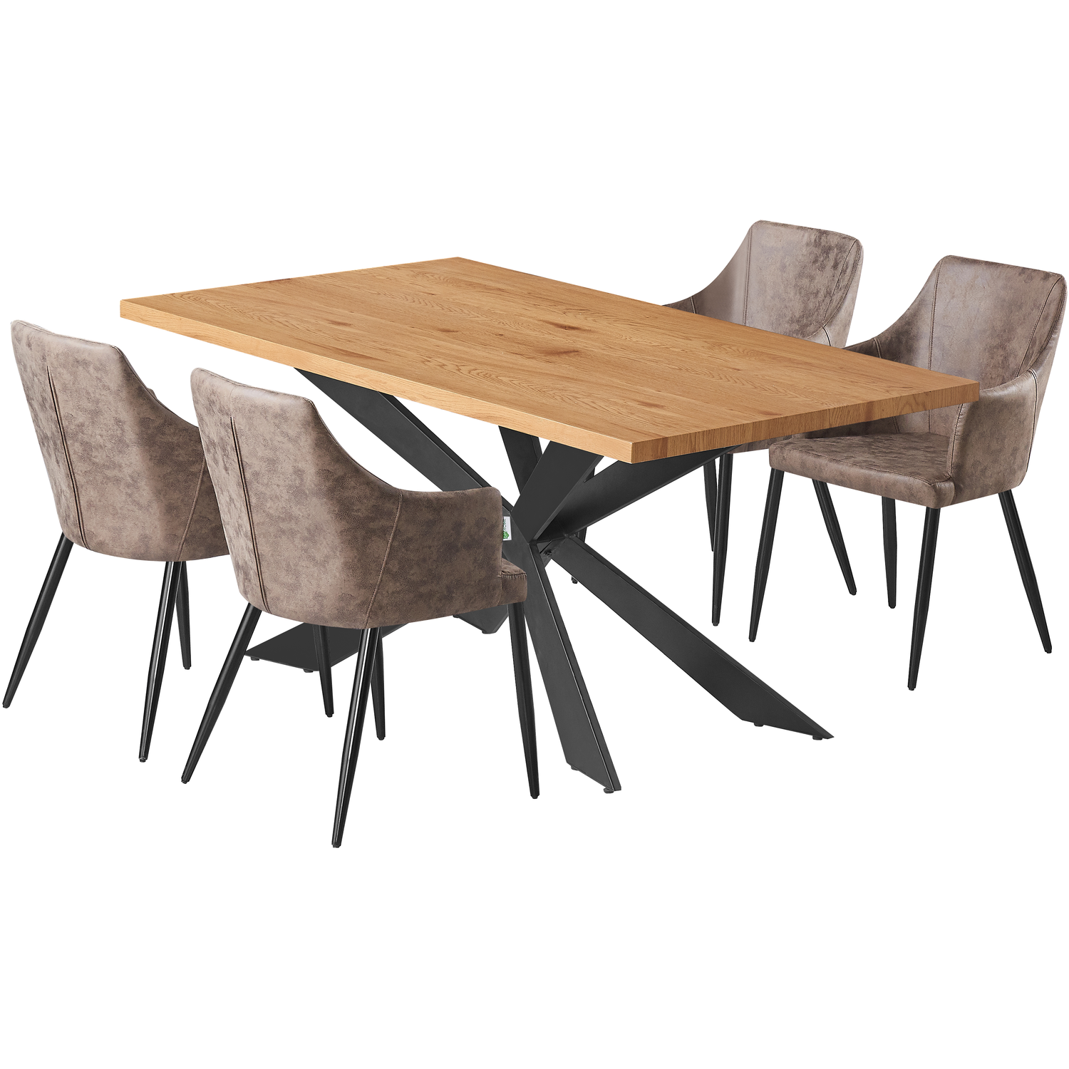 Zarah Duke LUX Dining Set with a Table and 4 Chairs