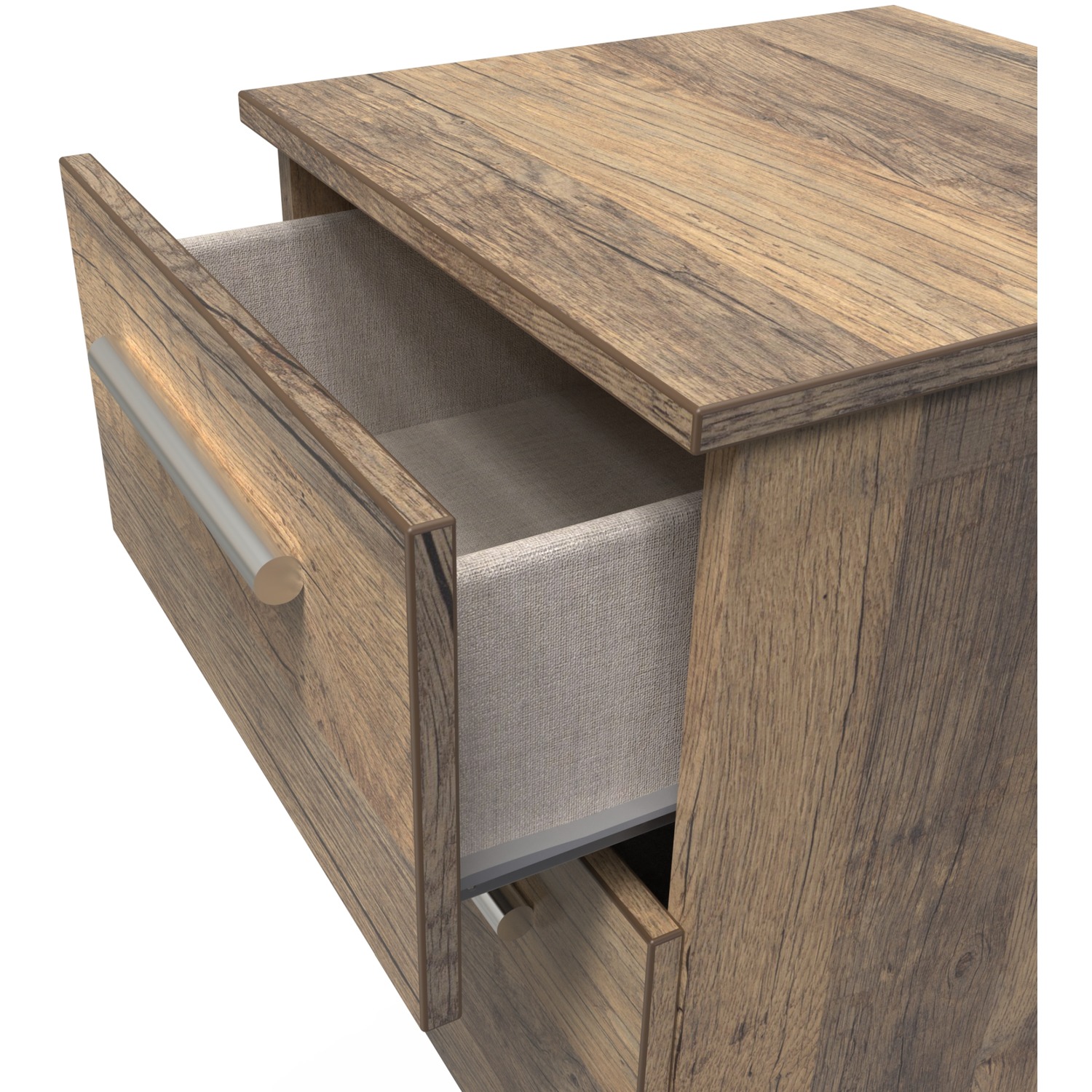 Contrast Ready Assembled 2 Drawer Bedside