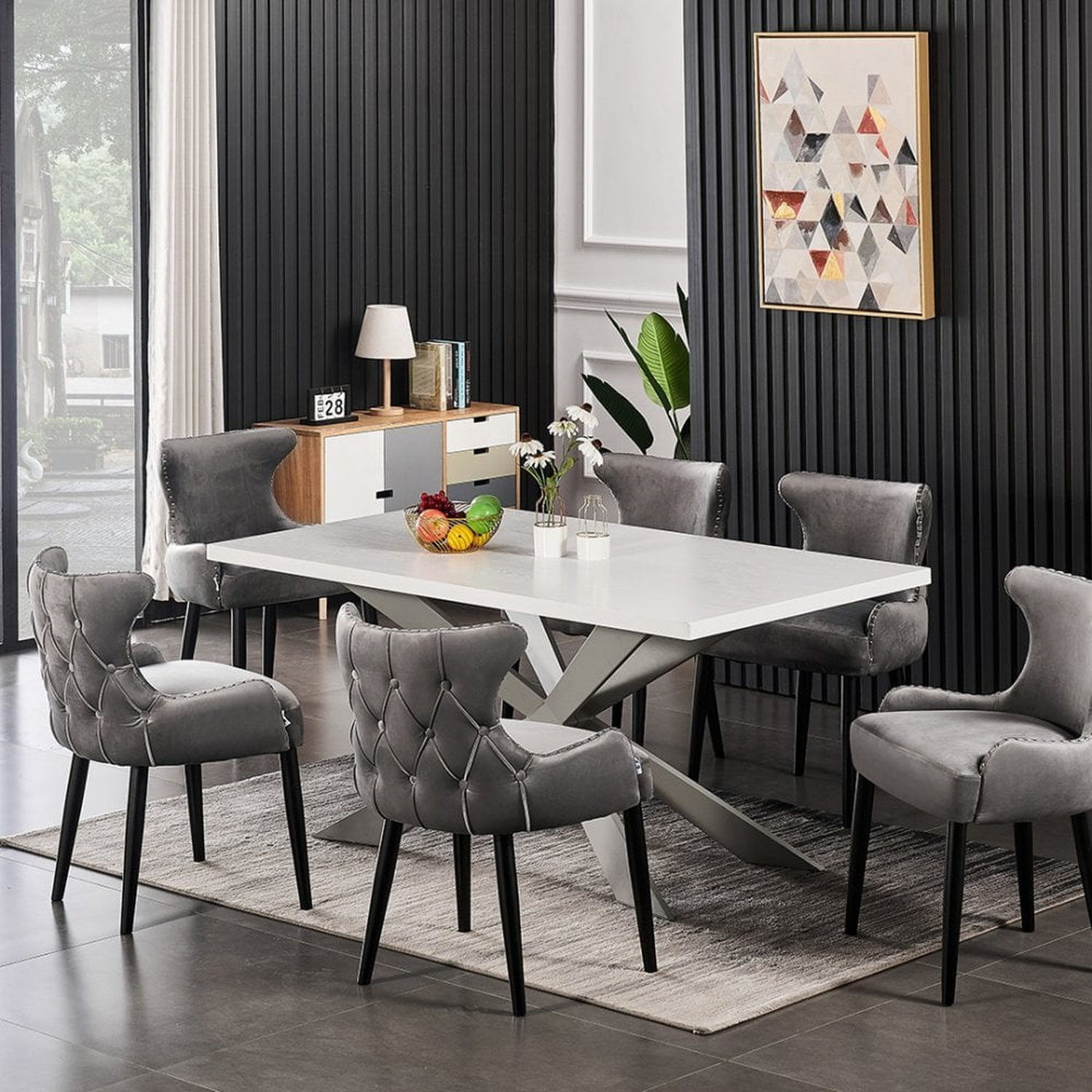 Oxford Duke LUX Dining Set with a Table and 6 Chairs