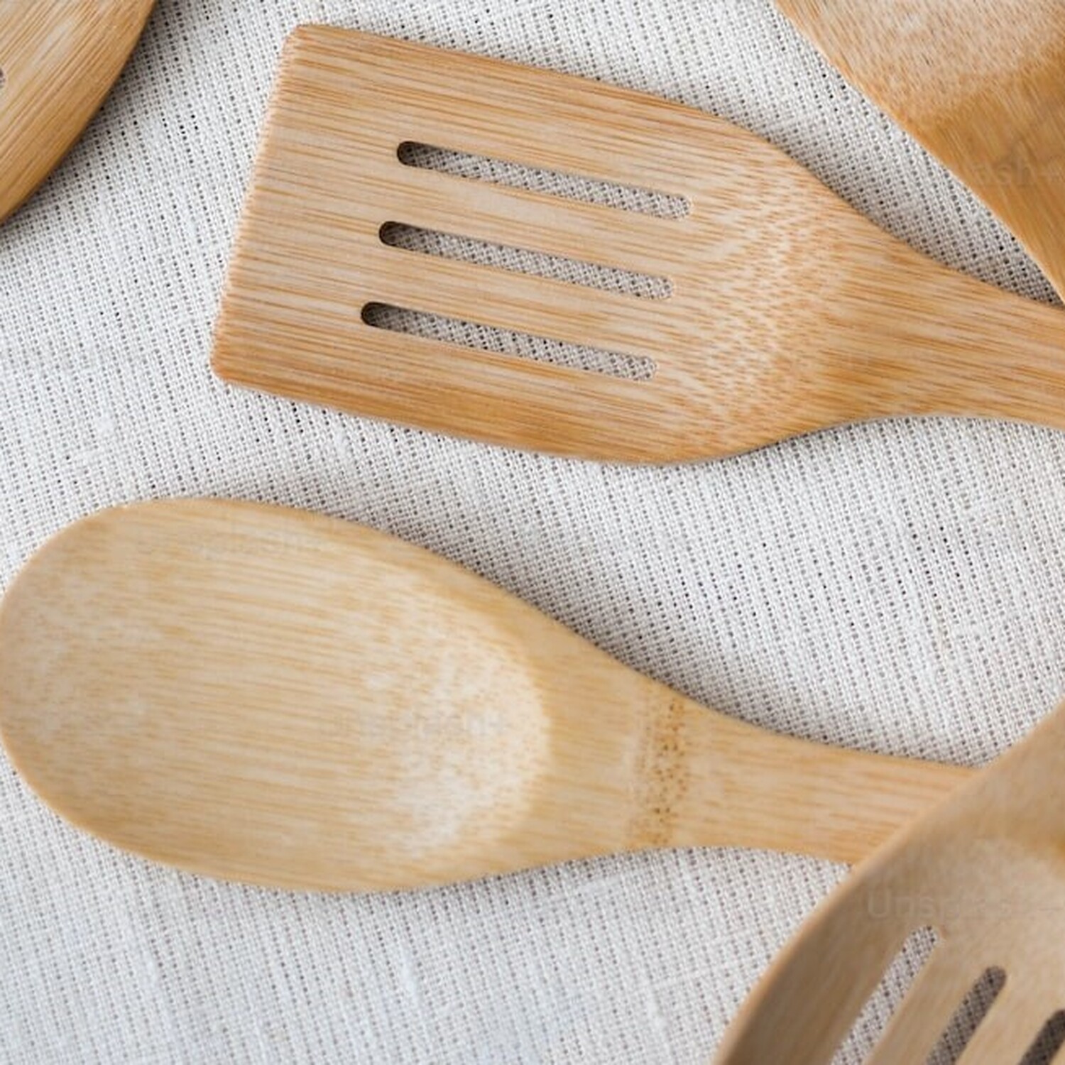 Wooden Bamboo Kitchen Utensil Set 3 Piece Spatula Spoon Cooking ...