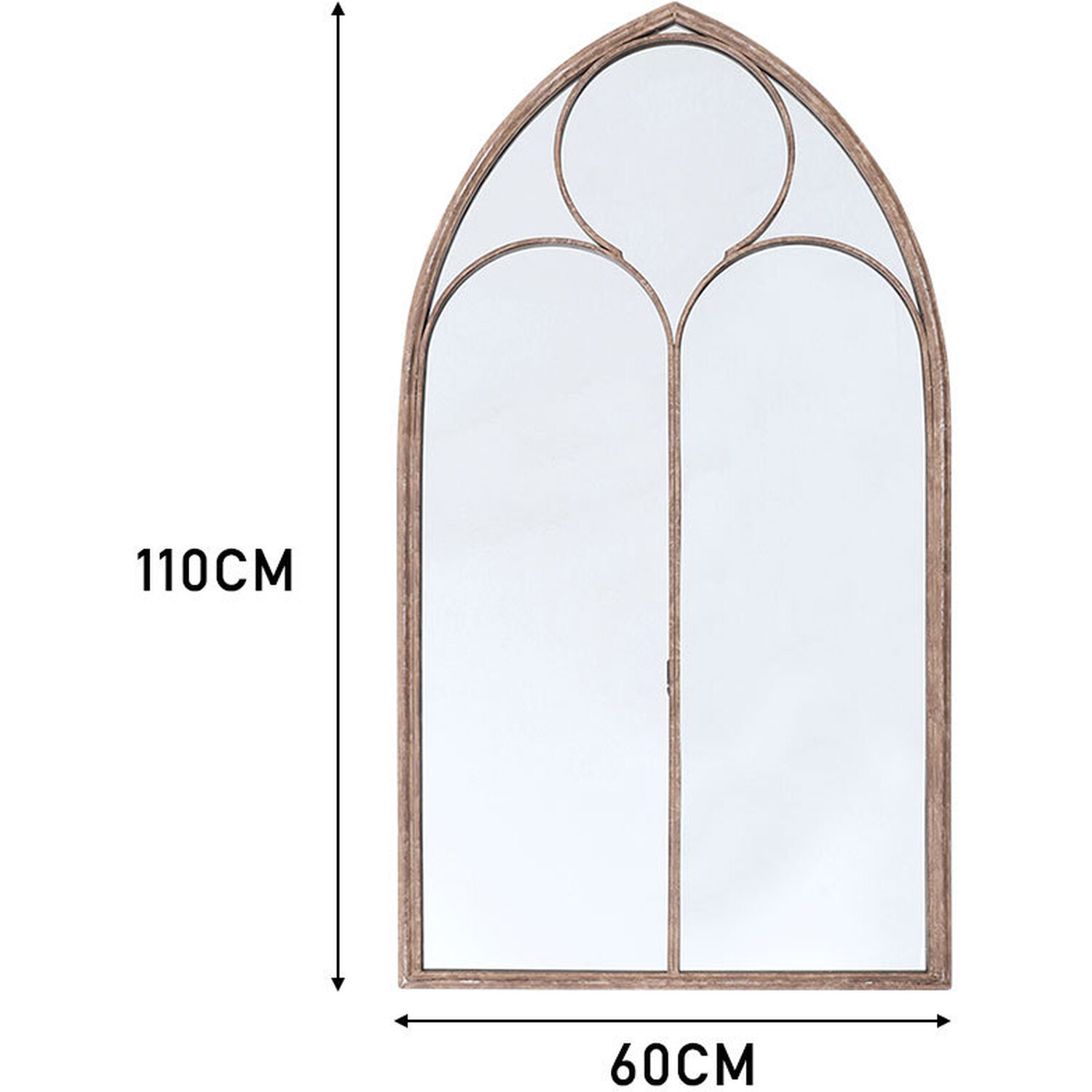 Distressed Vintage Gold Window Wall Mirror