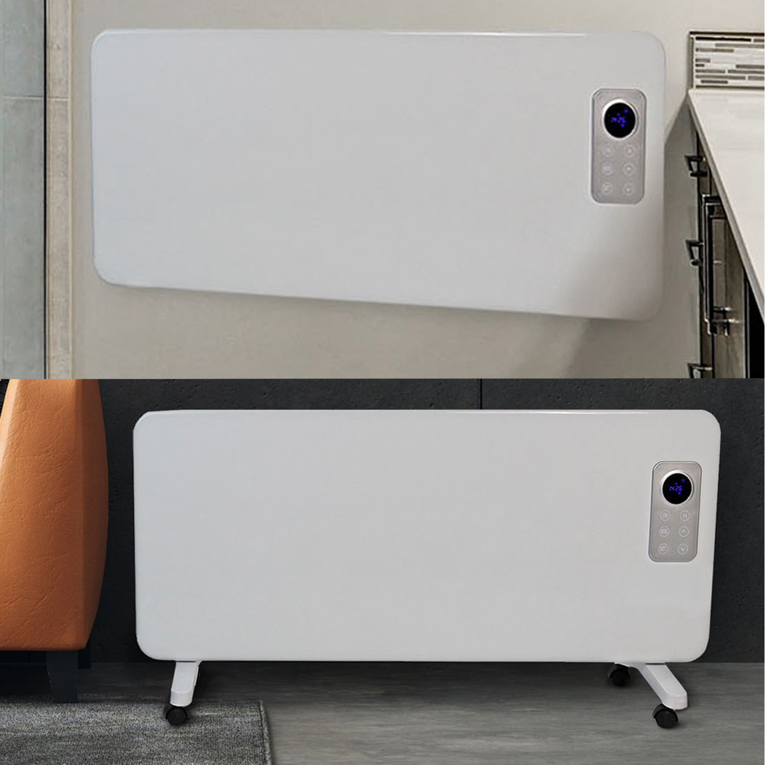 Electric Panel Heater 2000W Slim Radiator Timer