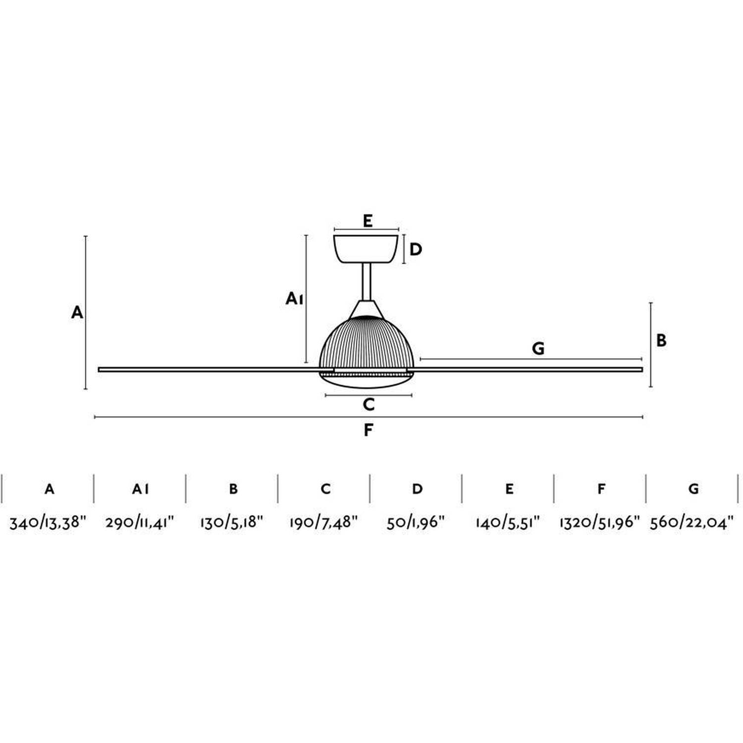 Grid Brown Ceiling Fan 3 Blades