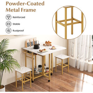 Extendable Kitchen Table Stool Set