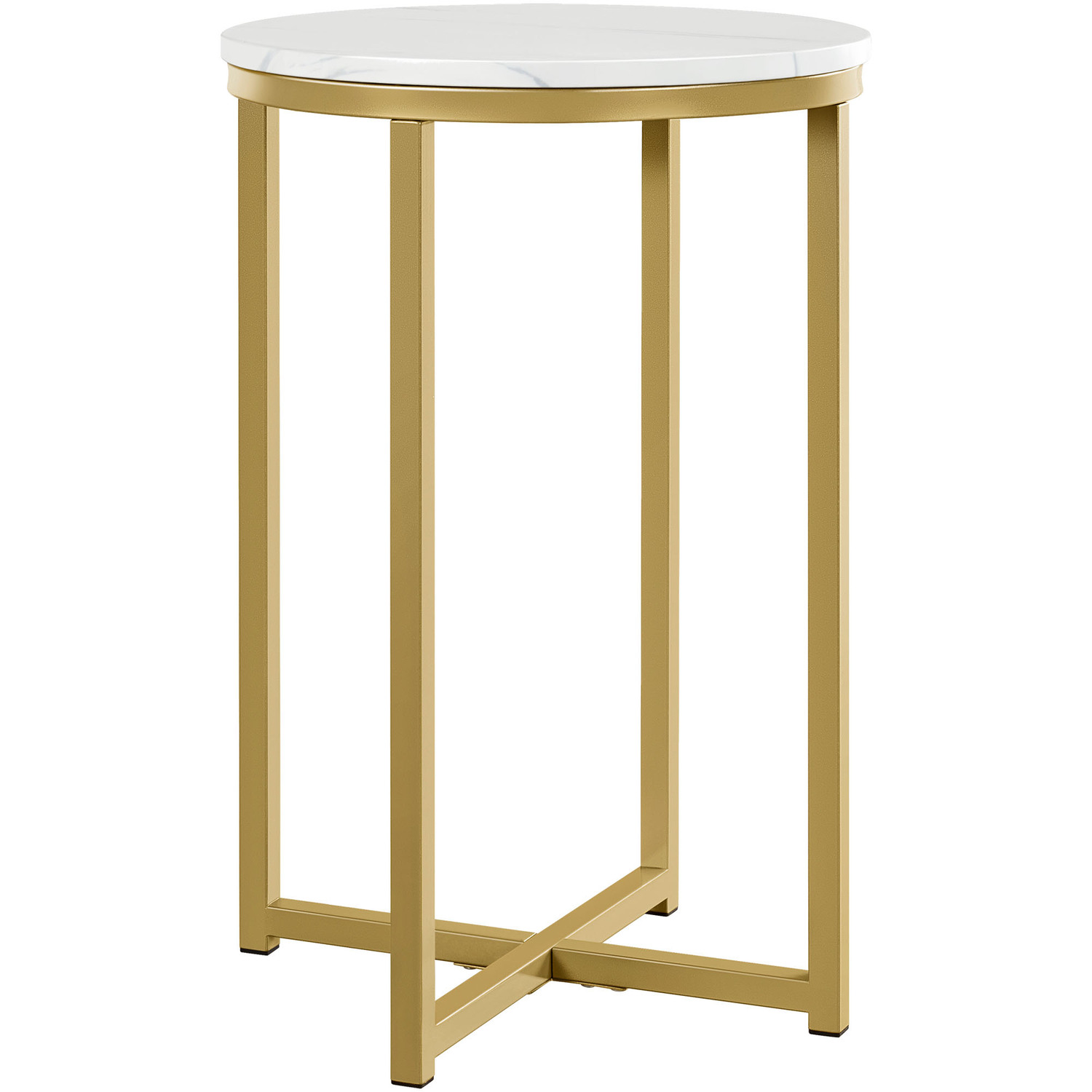 Modern Round Side Table with Metal Legs
