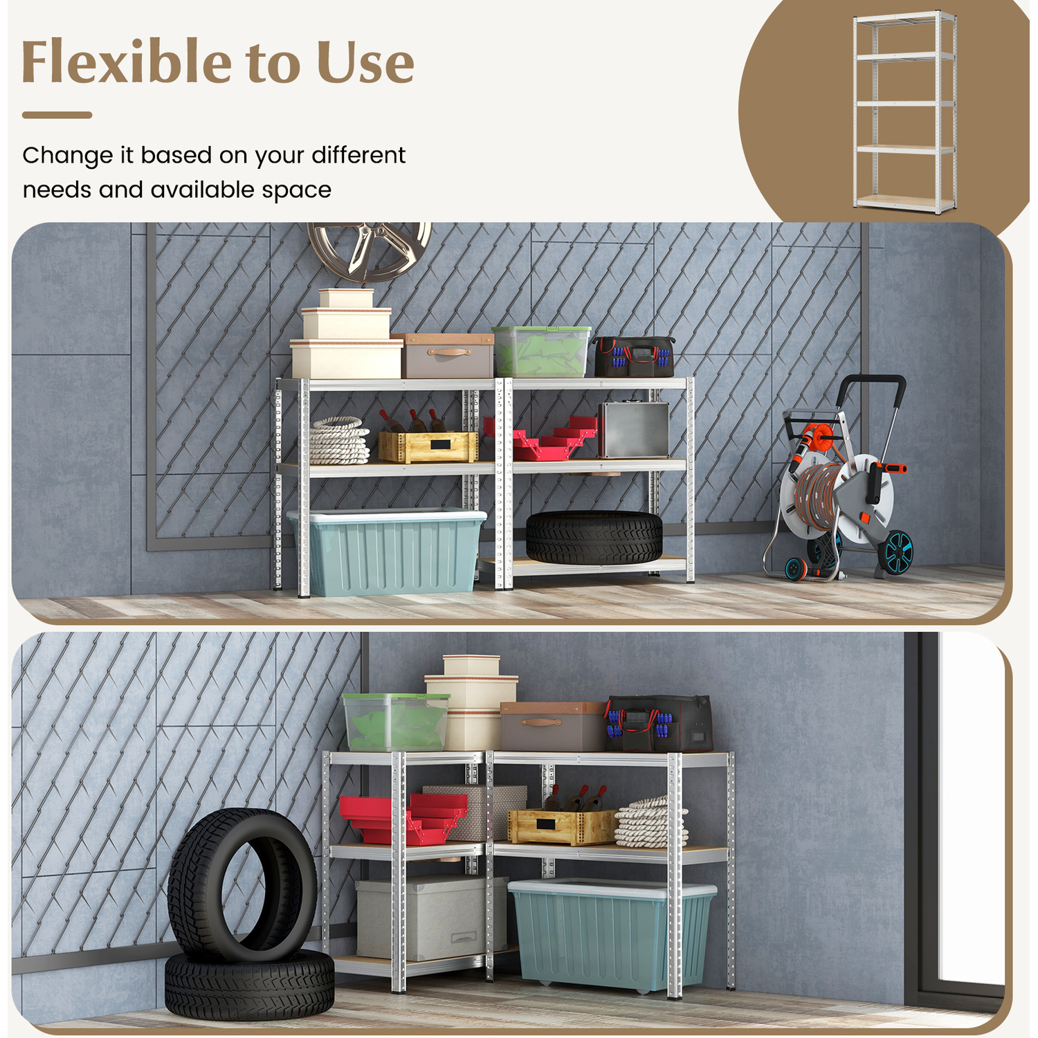 5-Tier Garage Storage Utility Shelves