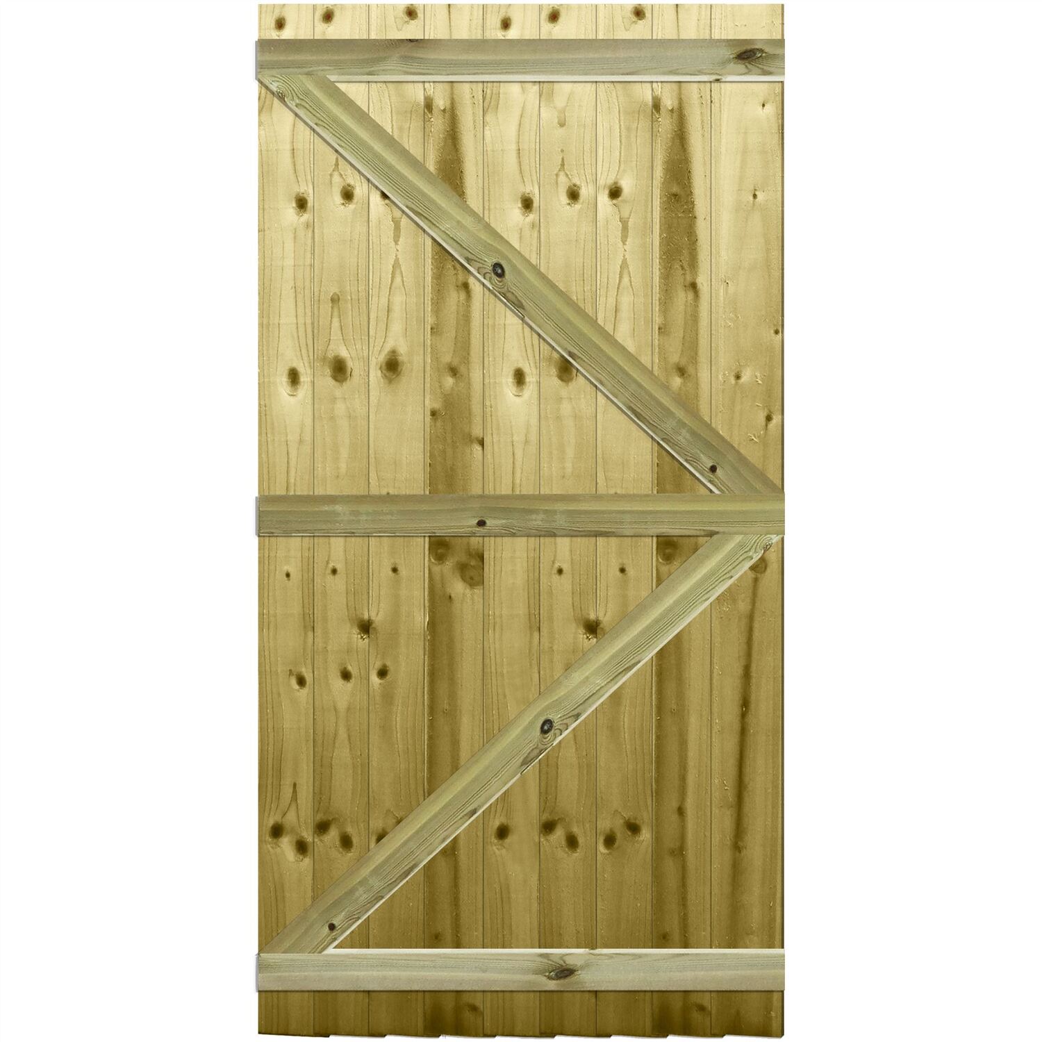 Overlapped Feather Edge Pathway Semi-Braced Flat Top Pedestrian Garden Gate