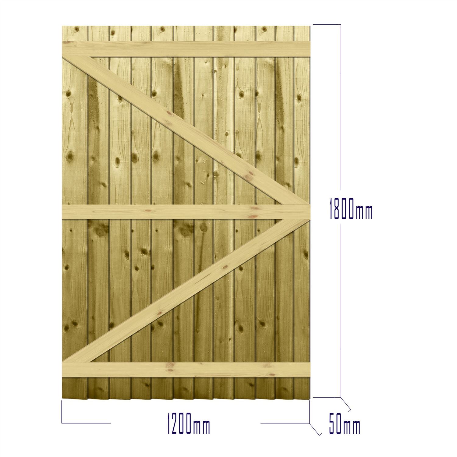Overlapped Feather Edge Pathway Semi-Braced Flat Top Pedestrian Garden Gate
