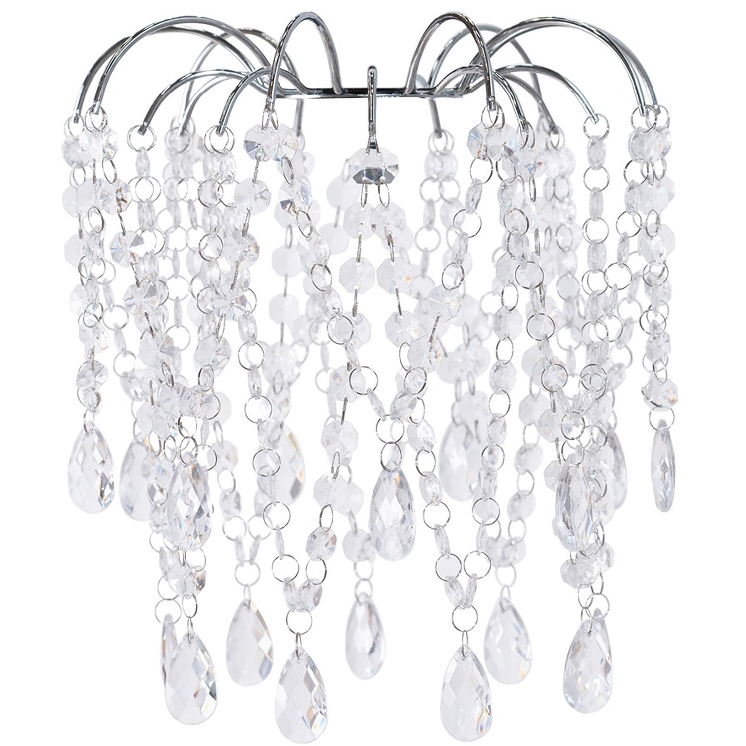 Blanche Acrylic Jewel Droplet Chandelier Ceiling Light Shade and LED Bulb
